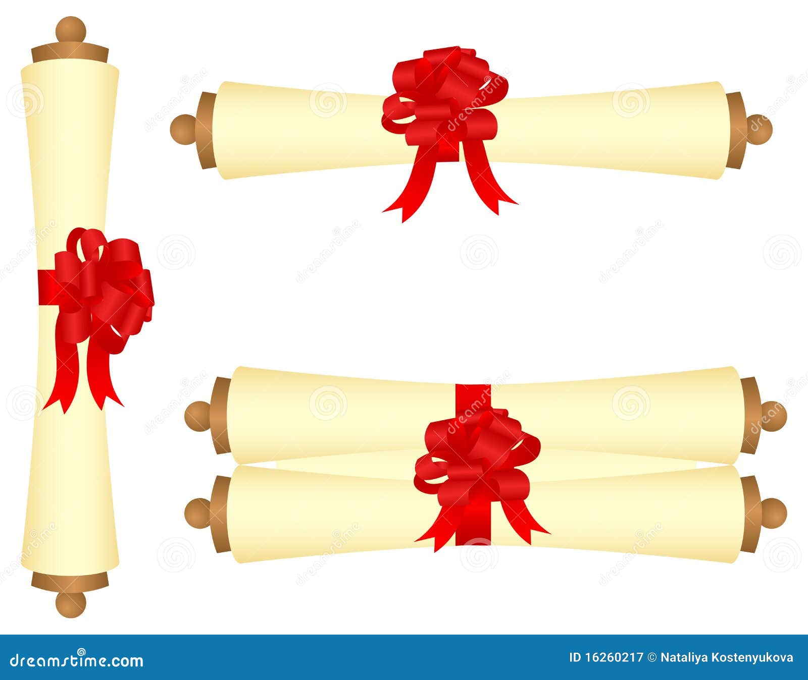 Scrolls with a bow stock vector. Illustration of brown - 16260217