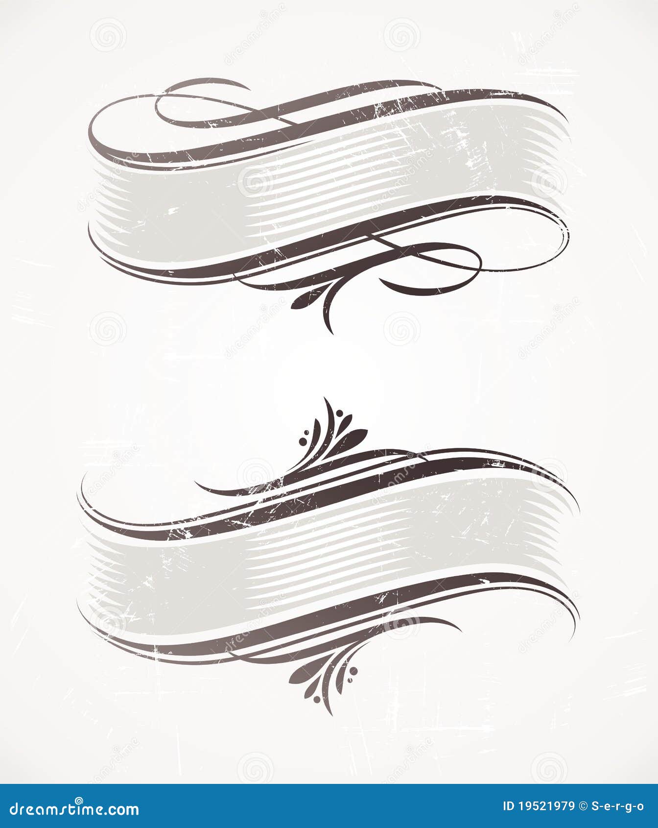Scrolls with Calligraphic Elements Stock Vector - Illustration of decor ...