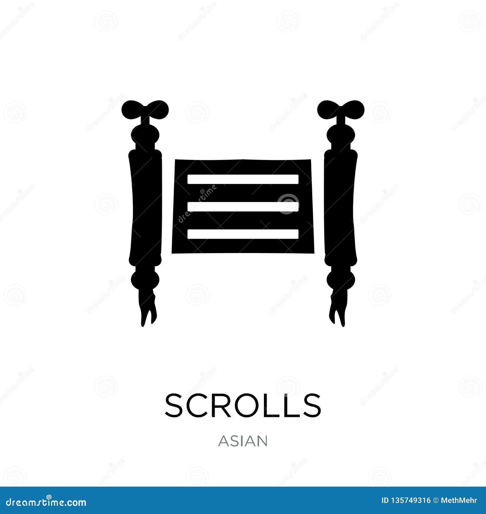 Scrolls Icon In Different Style Vector Illustration. Two Colored And ...