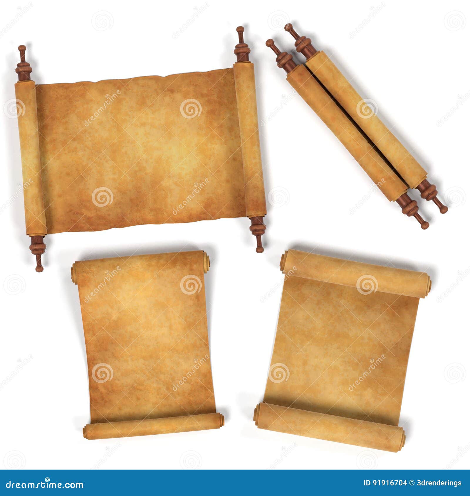 Scrolls stock illustration. Illustration of book, render - 91916704