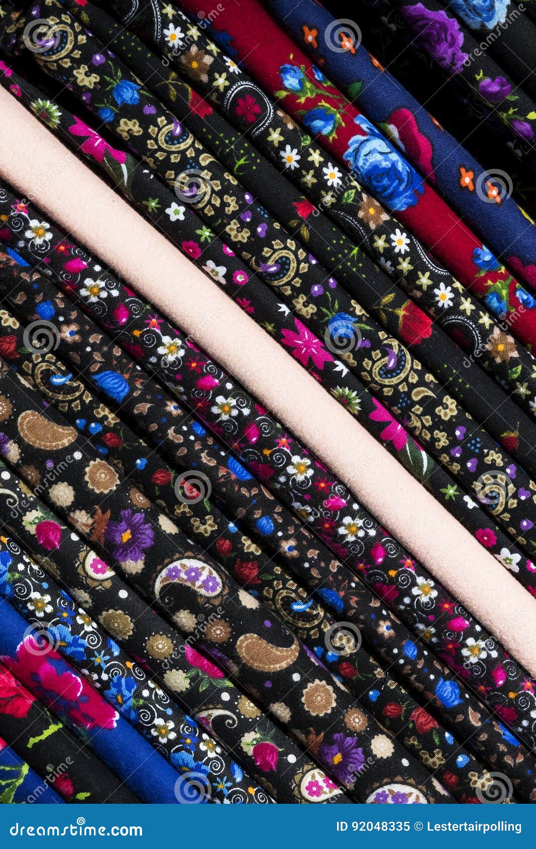 Scrolls Rolls Colored Colorful Fabric Stock Image - Image of background ...