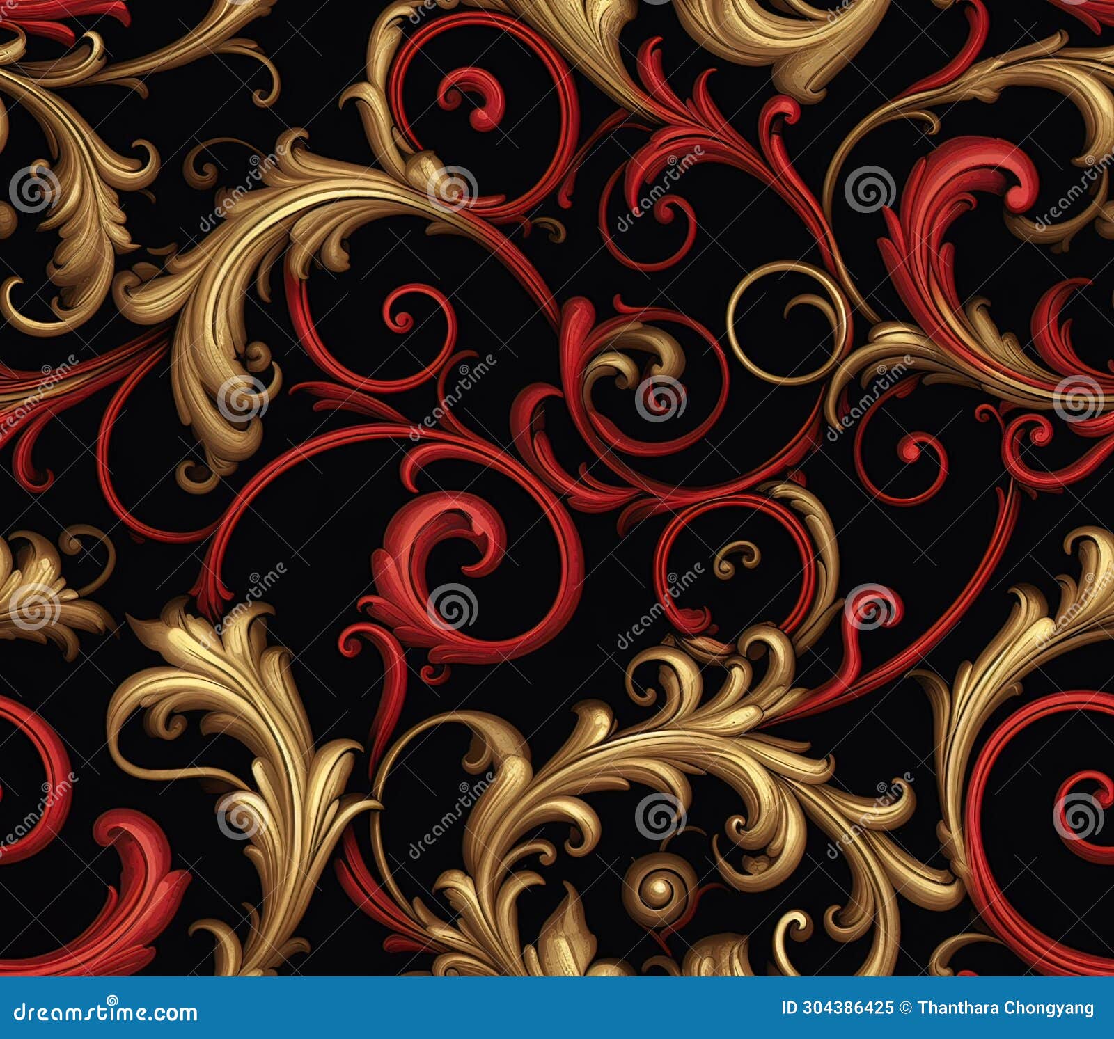 Scrollwork, Fabric Pattern, Seamless Pattern. Stock Illustration ...