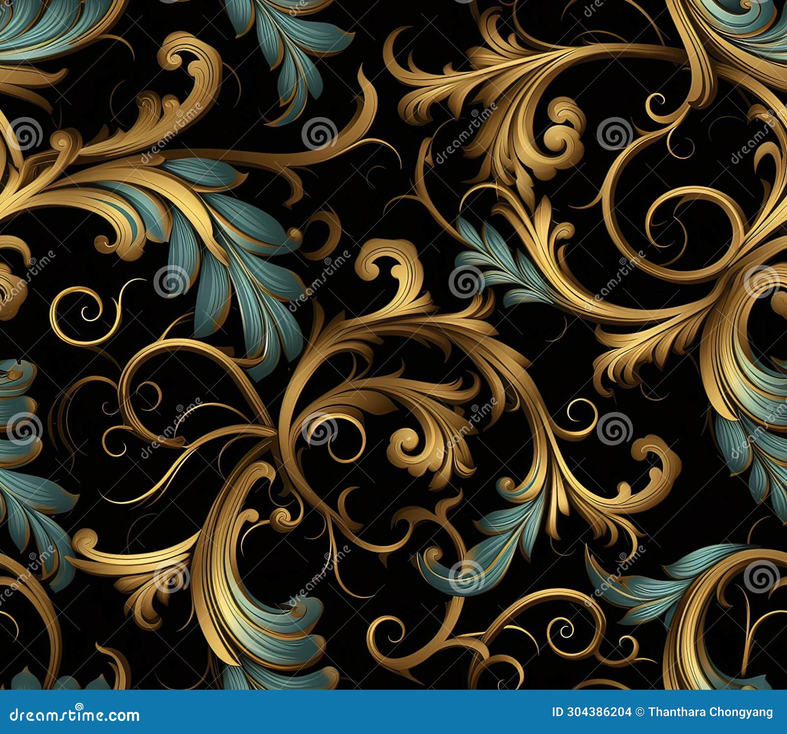 Scrollwork, Fabric Pattern, Seamless Pattern. Stock Illustration ...