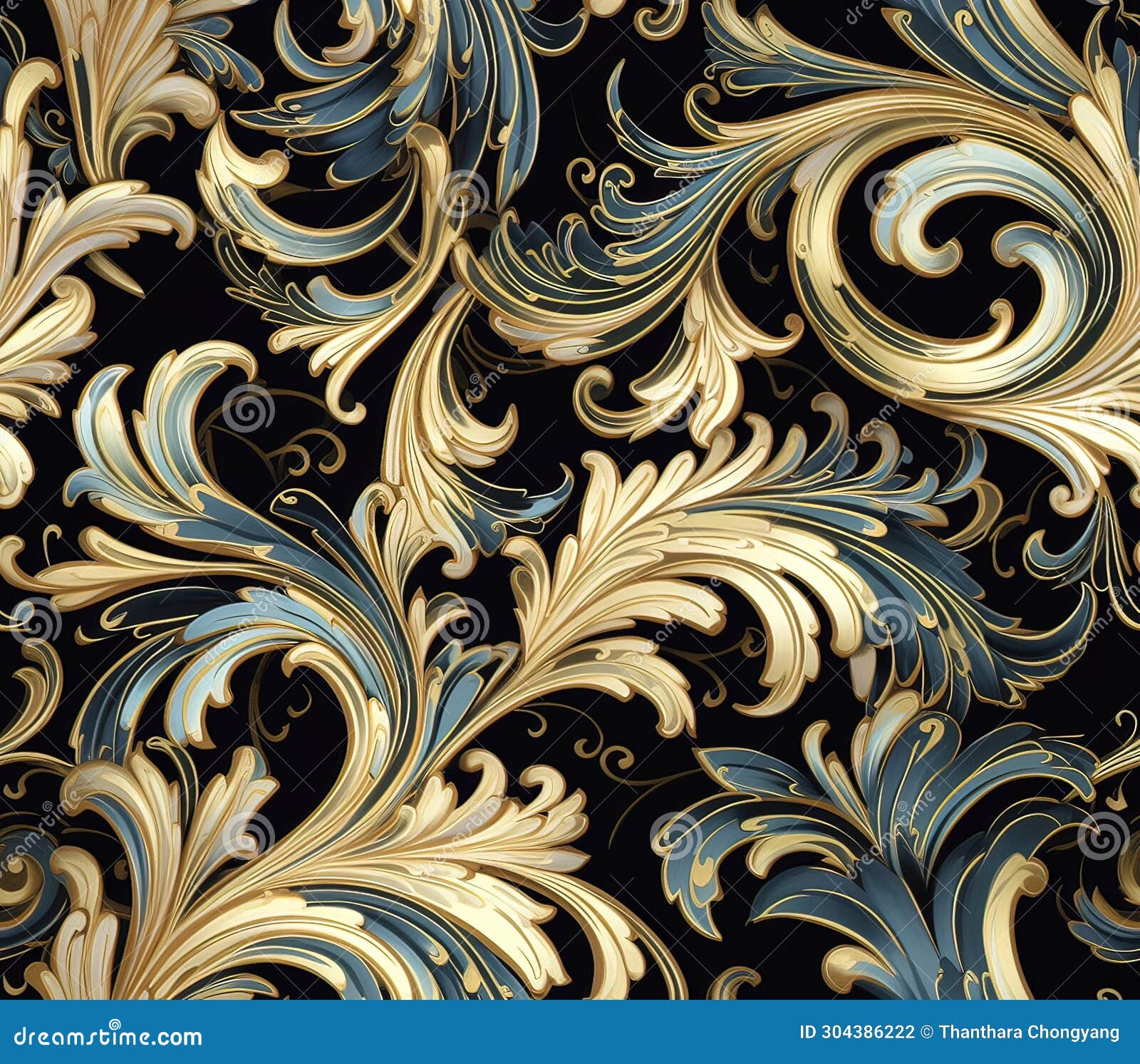 Scrollwork, Fabric Pattern, Seamless Pattern. Stock Illustration ...