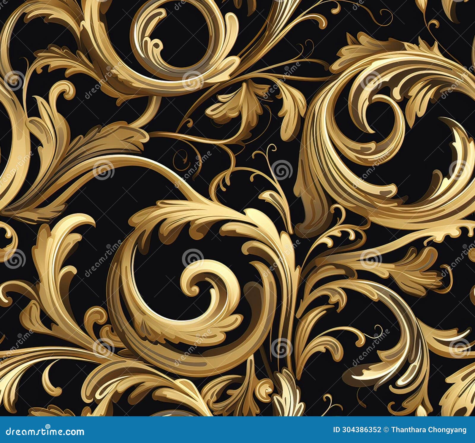 Scrollwork, Fabric Pattern, Seamless Pattern. Stock Illustration ...