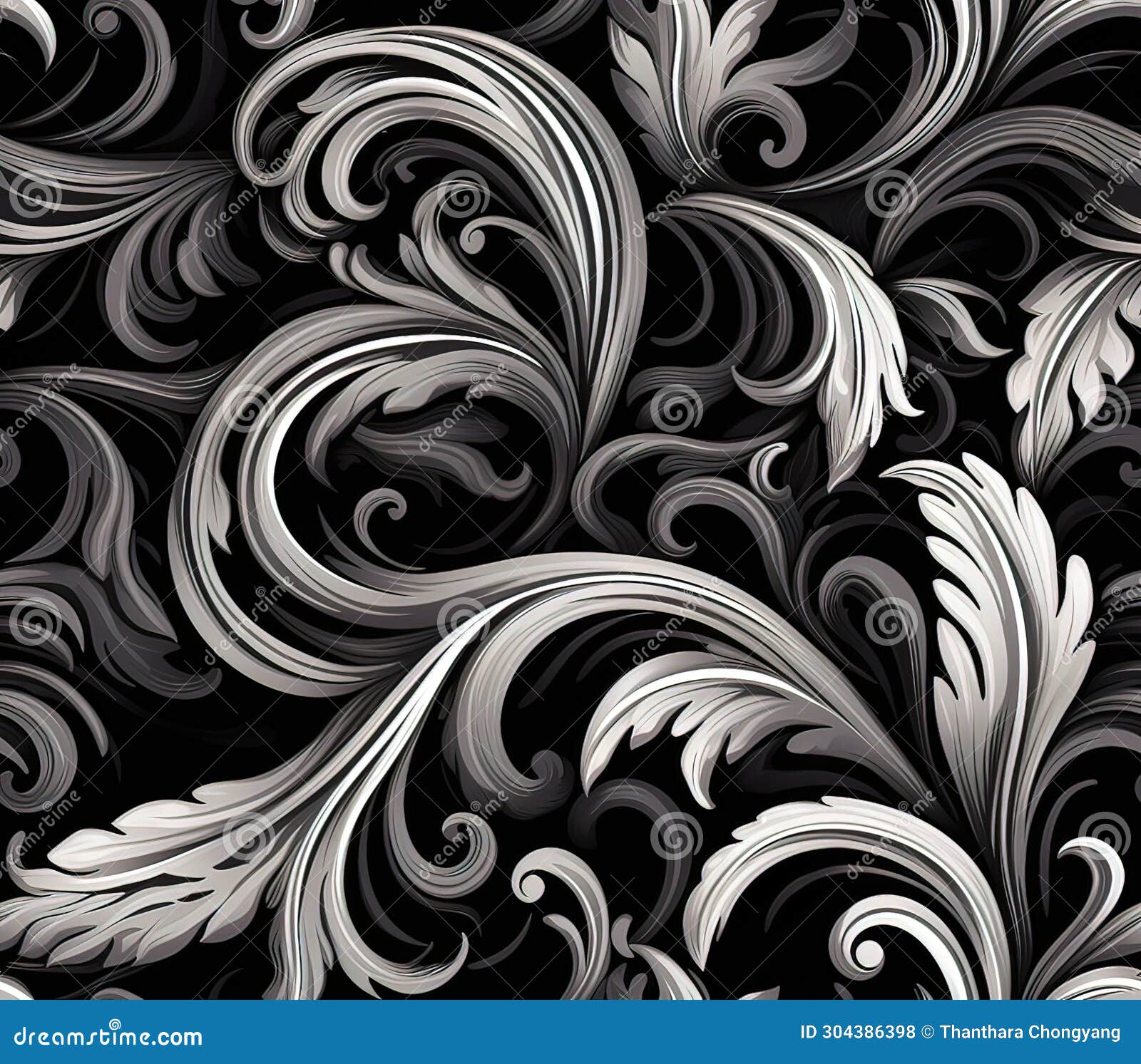 Scrollwork, Fabric Pattern, Seamless Pattern. Stock Illustration ...