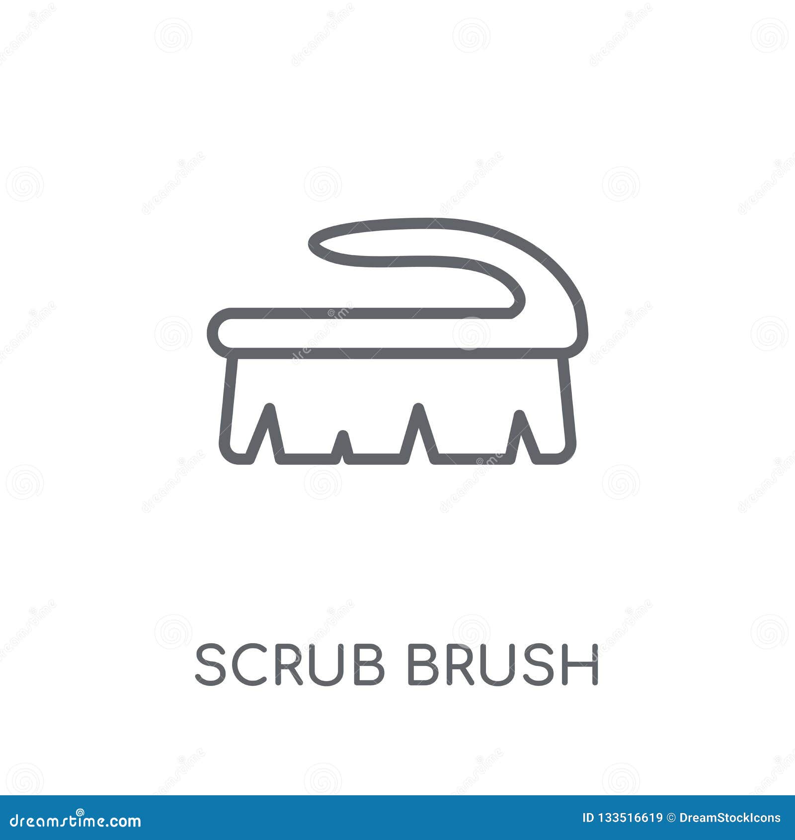 Scrub Brush Linear Icon. Modern Outline Scrub Brush Logo Concept Stock ...