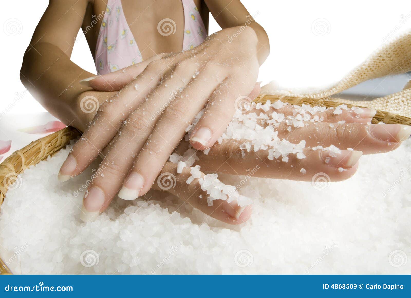 Scrub hands with salt stock image. Image of basket, young - 4868509