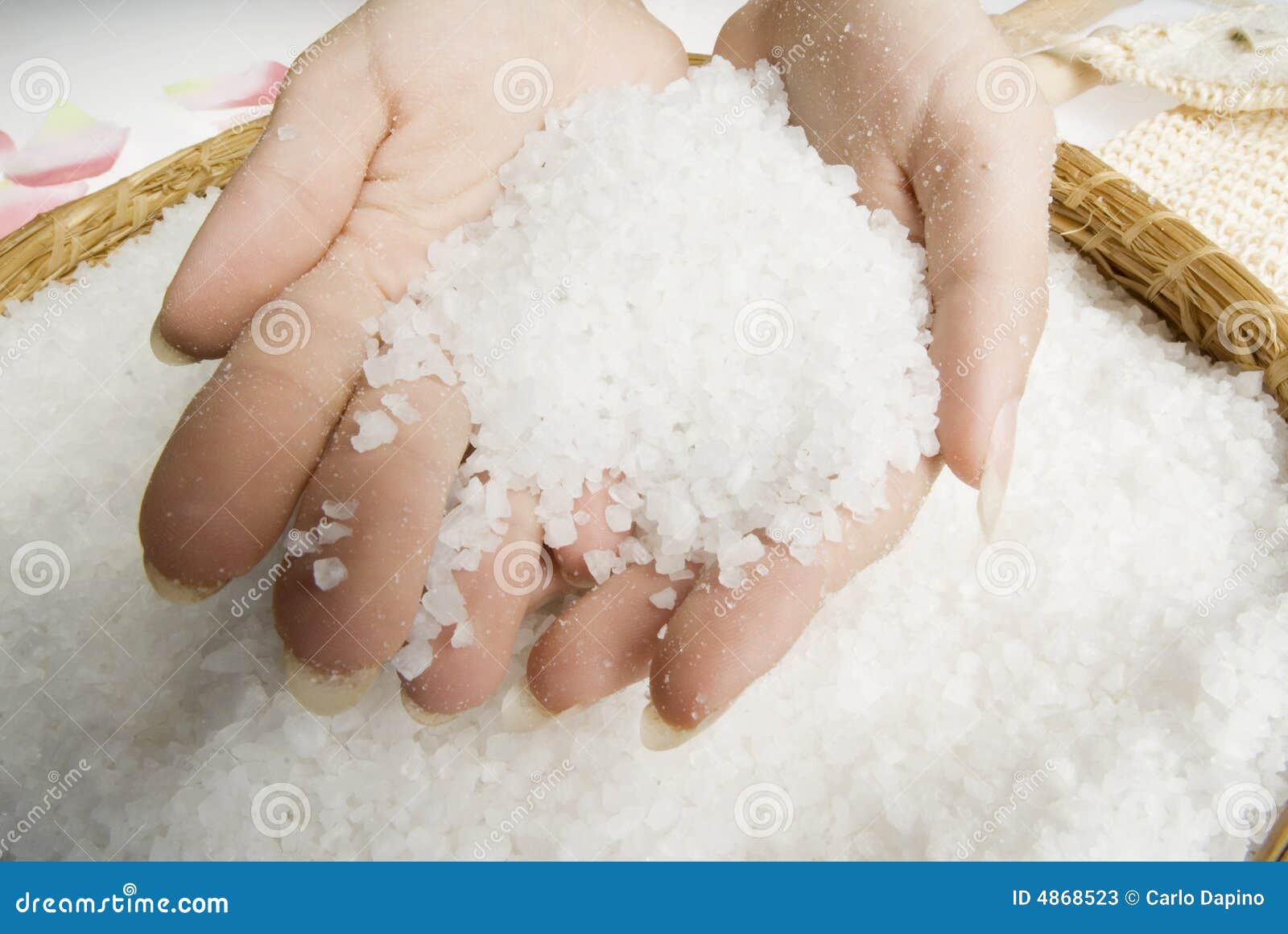 Scrub hands with salt stock image. Image of resort, people - 4868523