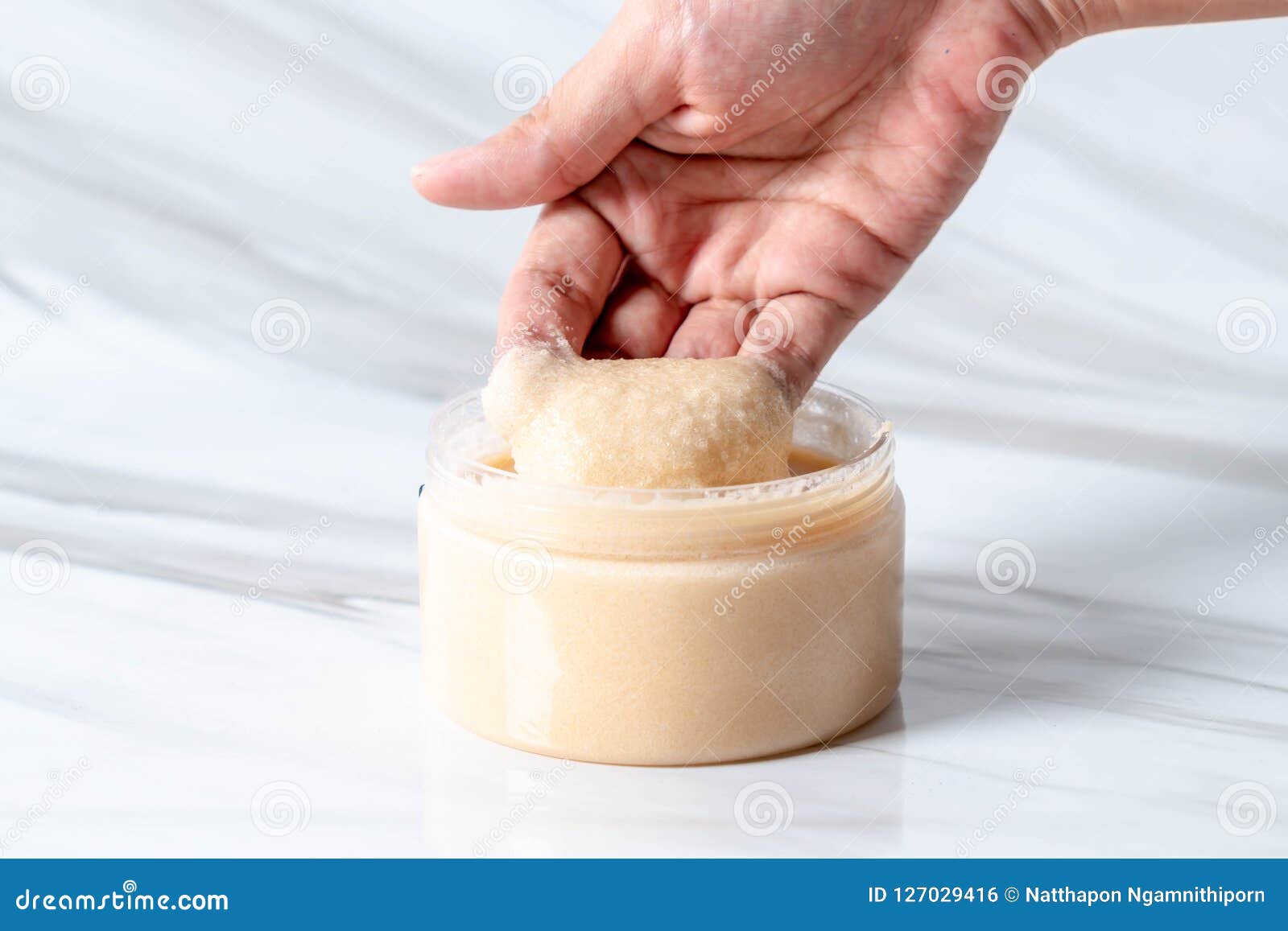 Scrub jar with ingredients stock photo. Image of herb - 127029416