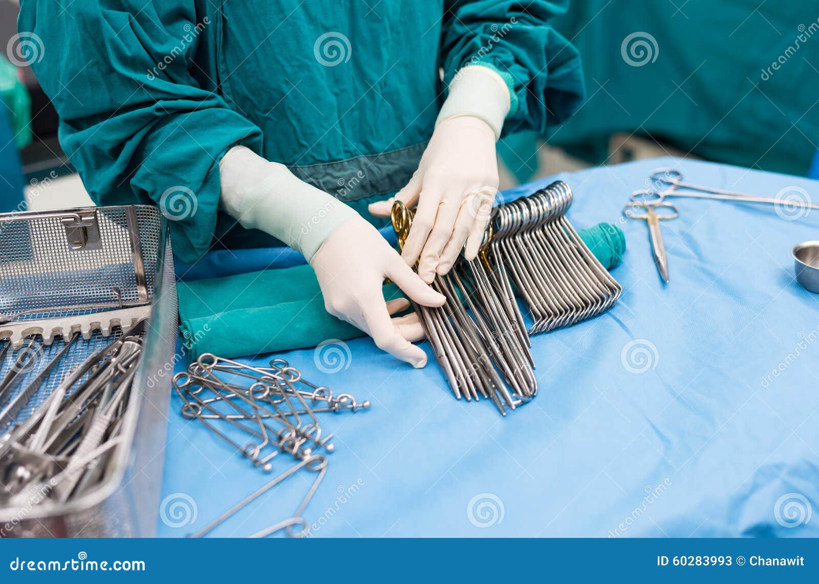 Scrub Nurse Prepare Medical Instruments Stock Image - Image of care ...