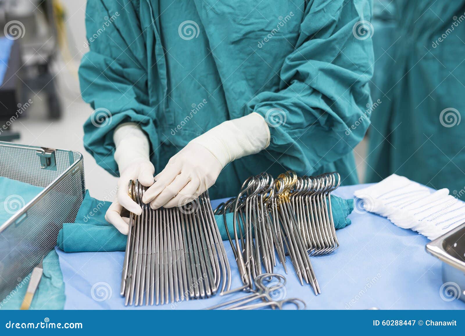 Scrub Nurse Prepare Medical Instruments Stock Image - Image of health ...