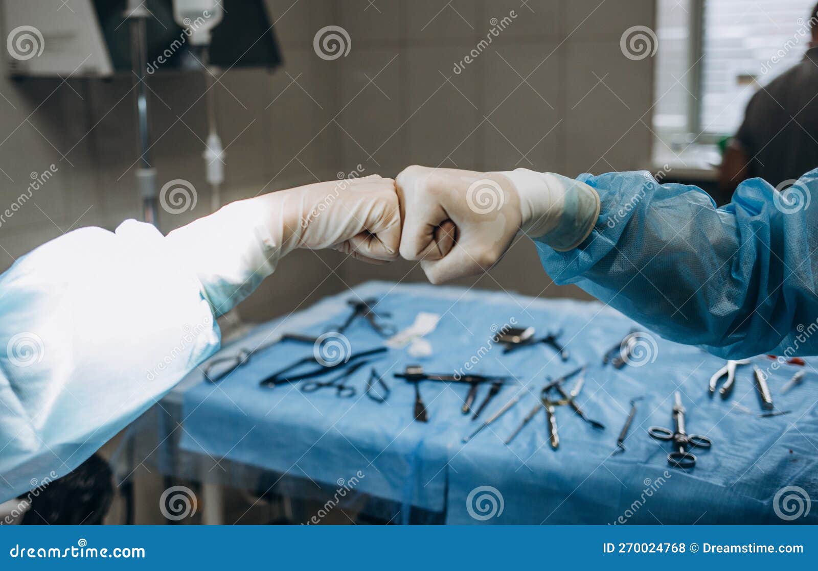 Scrub Nurse Preparing Medical Instruments for Operation Stock Photo ...