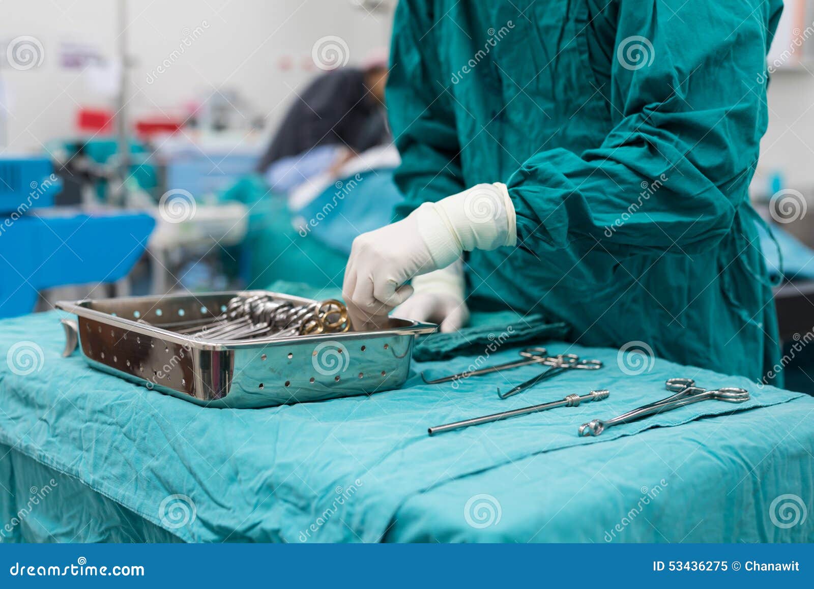 Scrub Nurse Preparing Medical Instruments for Operation Stock Image ...