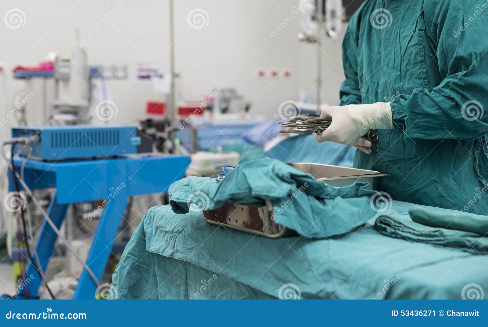 Scrub Nurse Preparing Medical Instruments for Surgery Stock Image ...