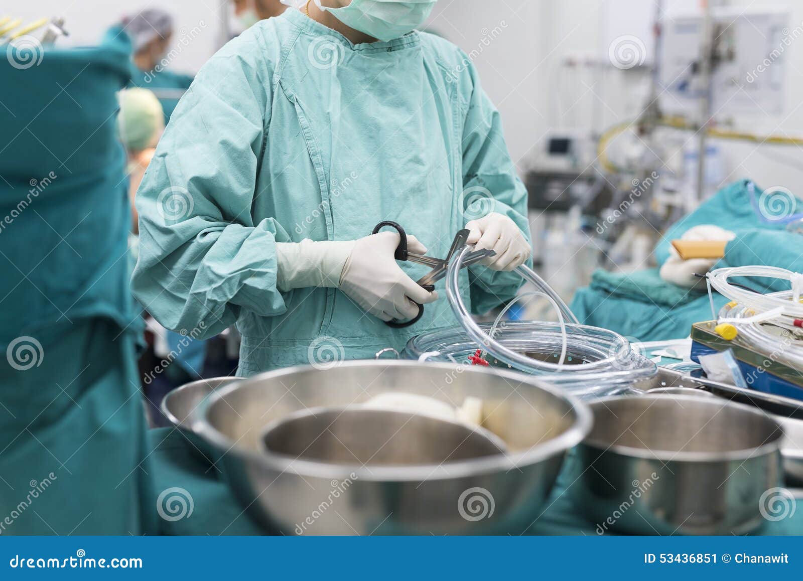 Scrub Nurse Preparing Medical Instruments for Surgery Stock Image ...