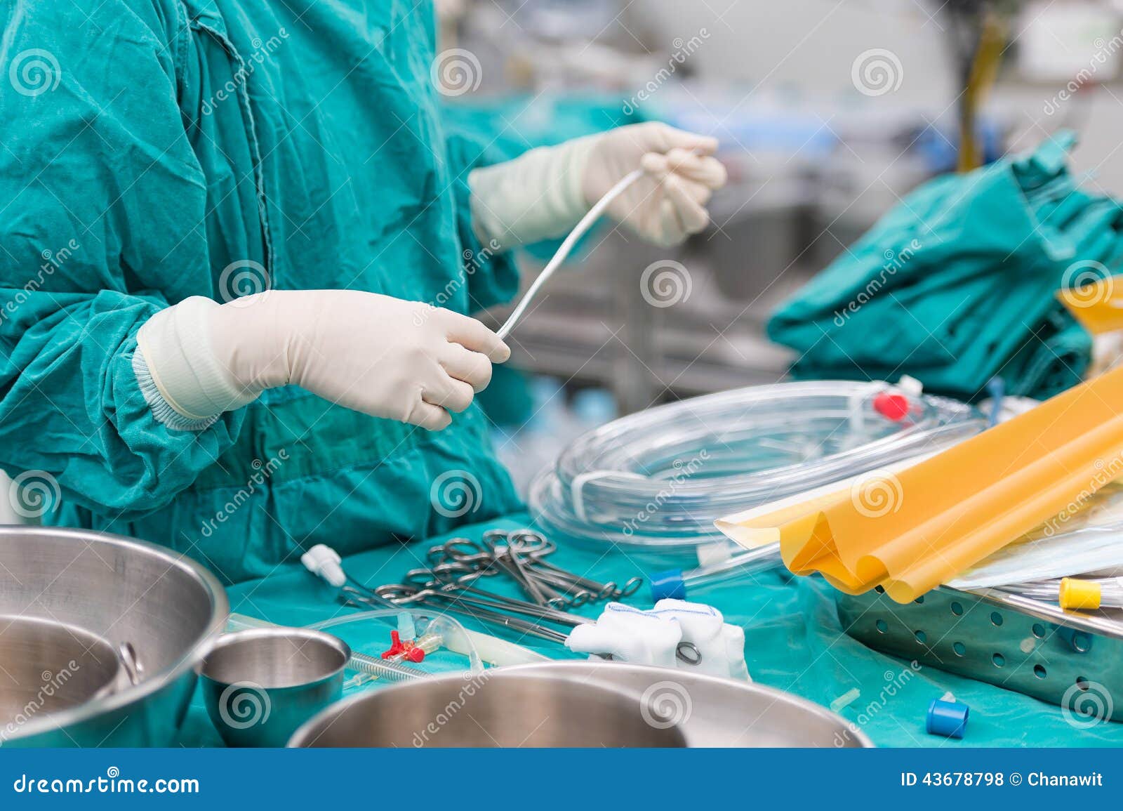 Scrub Nurse Preparing Tools for Open Heart Surgery Stock Photo - Image ...