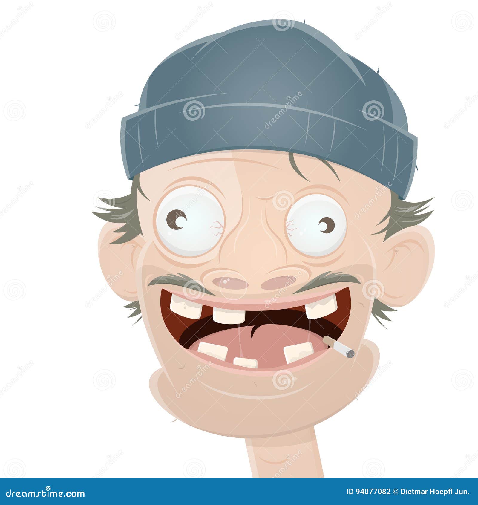 Scruffy guy with hat stock vector. Illustration of character - 94077082