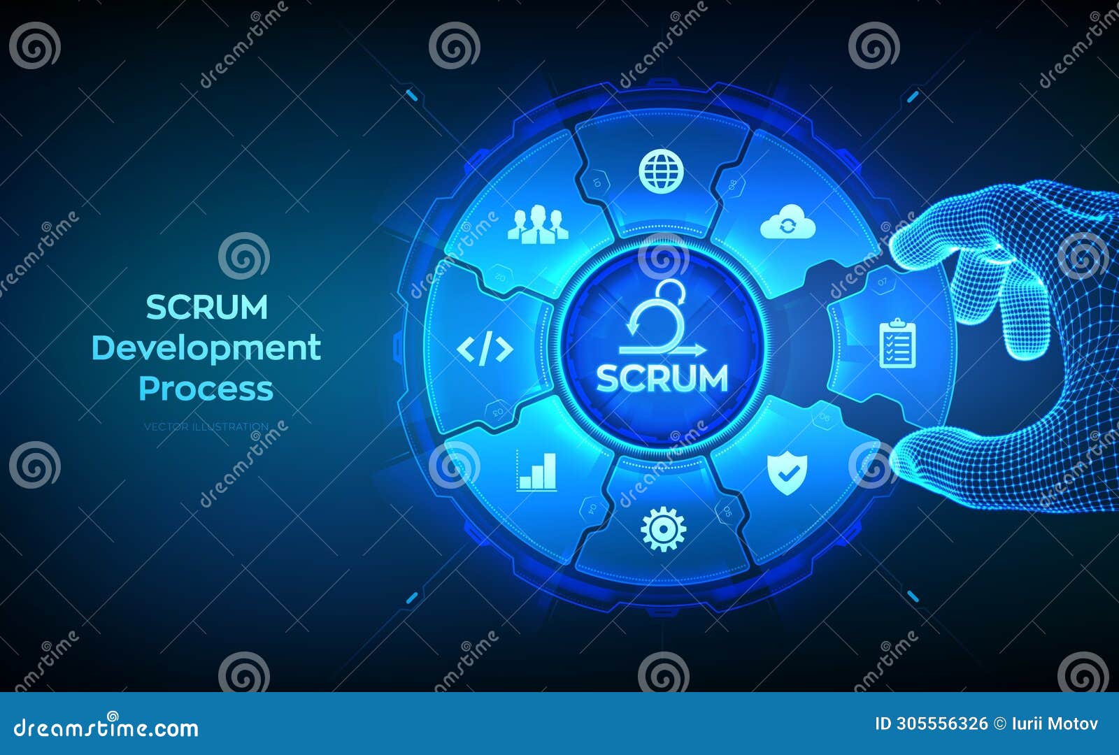 SCRUM. Agile Development Methodology Process. Iterative Sprint ...