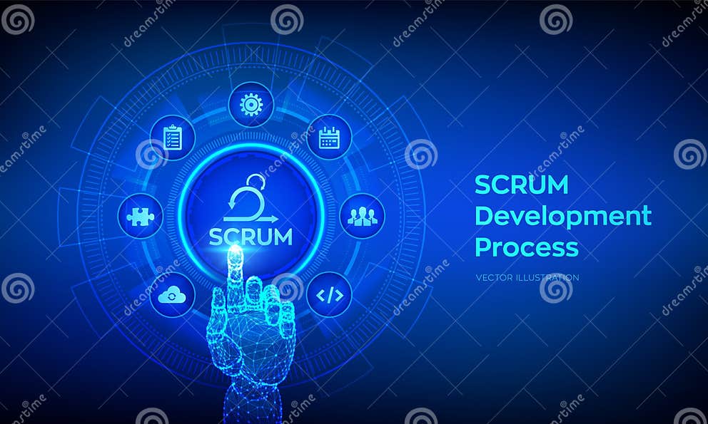 SCRUM. Agile Development Methodology Process. Iterative Sprint Methodology Stock Illustration ...