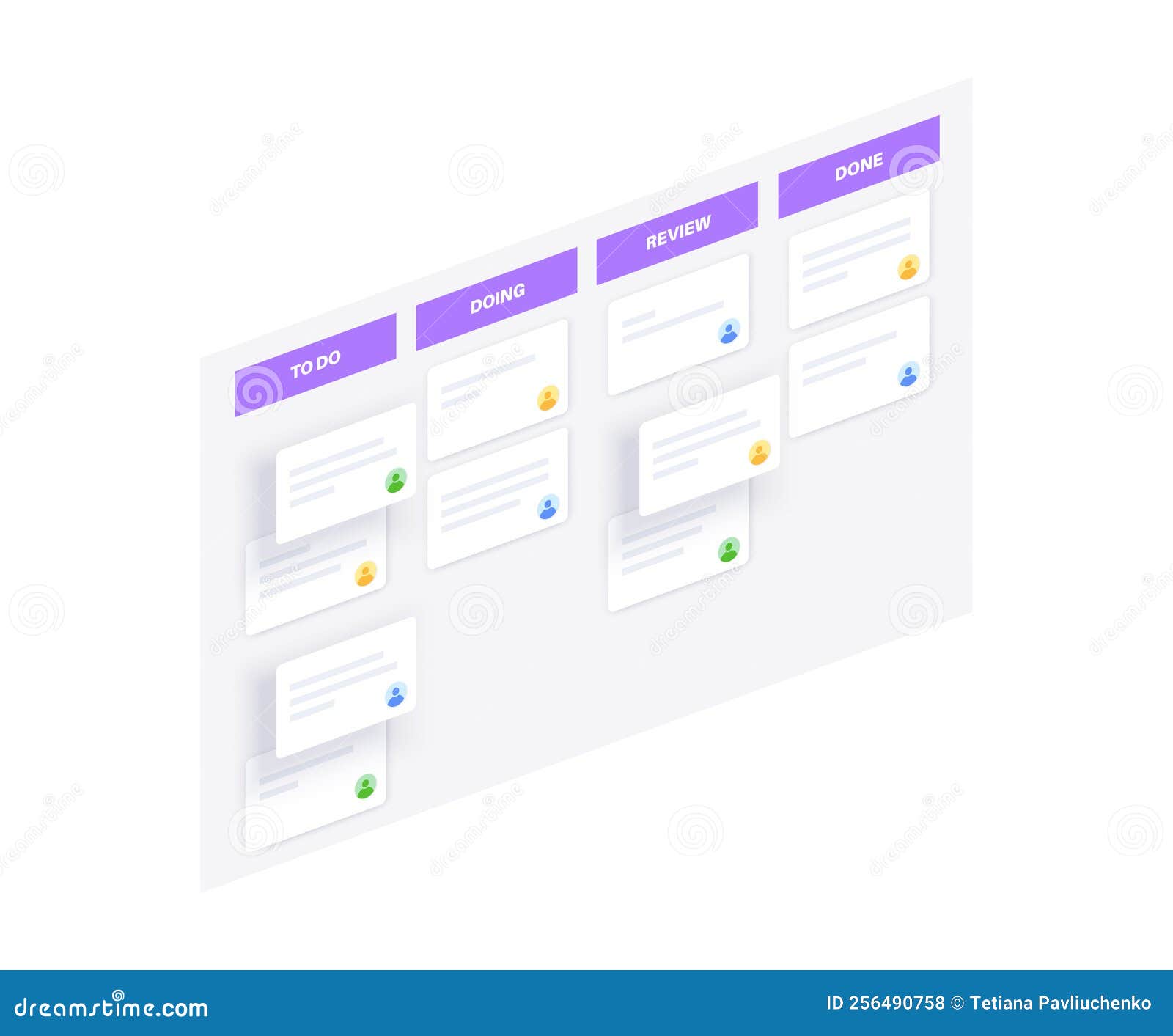 Scrum board methodology stock vector. Illustration of note - 256490758
