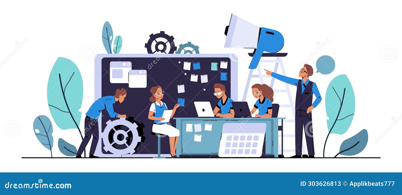 Scrum Development. Agile Board Methodology. Characters Planning ...