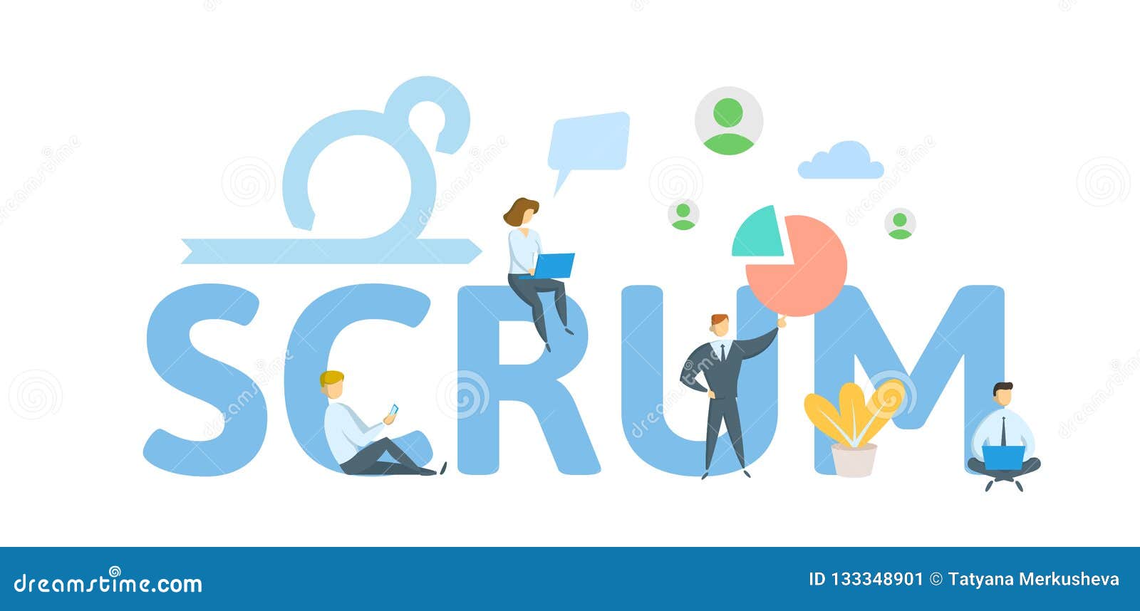 SCRUM Framework. Concept with Keywords, Letters and Icons. Flat Vector ... SCRUM Framework. Concept with Keywords, Letters and Icons. Flat Vector ...