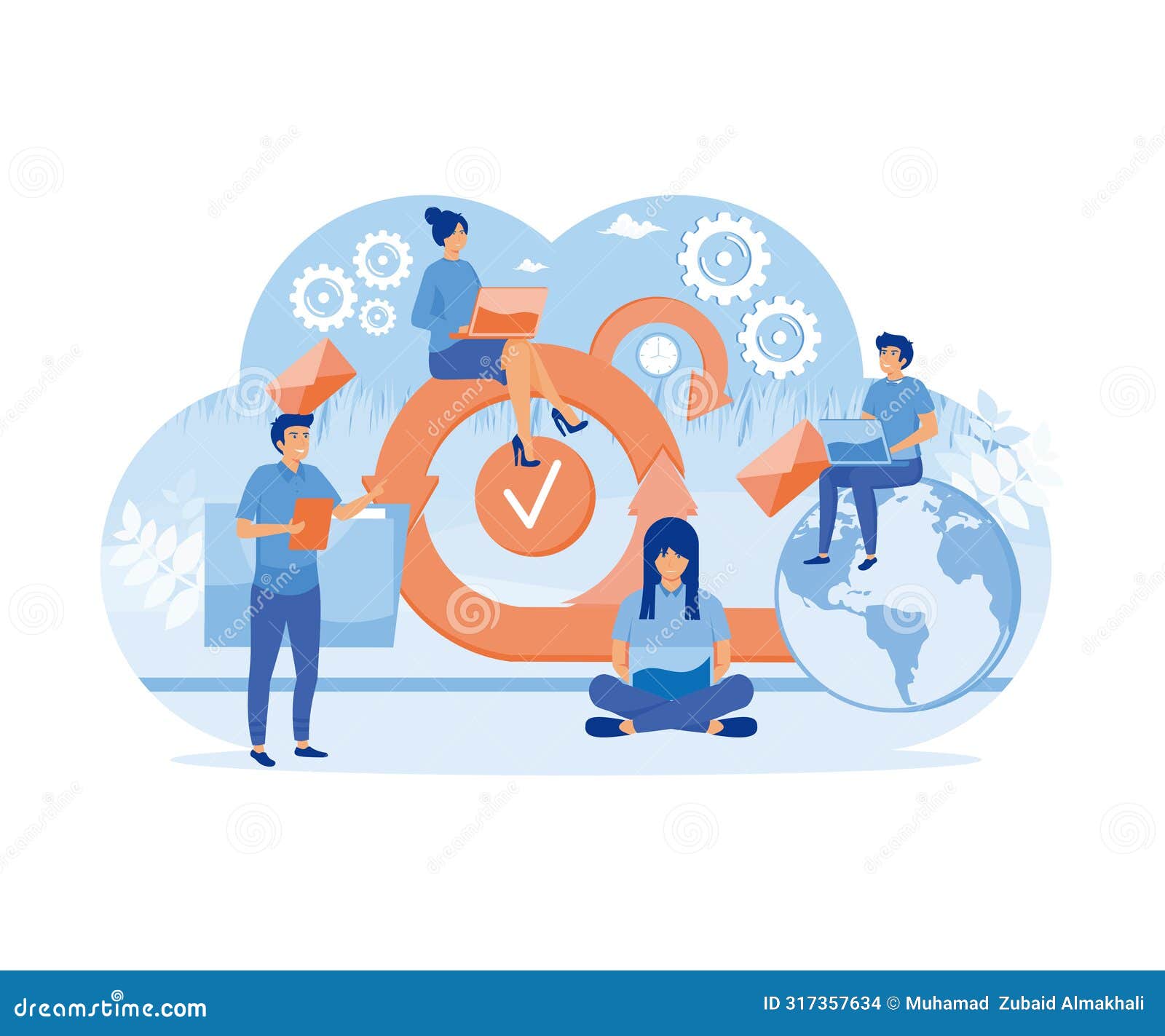 Scrum Framework Concept. Scrum Process Diagram As Agile Software ...