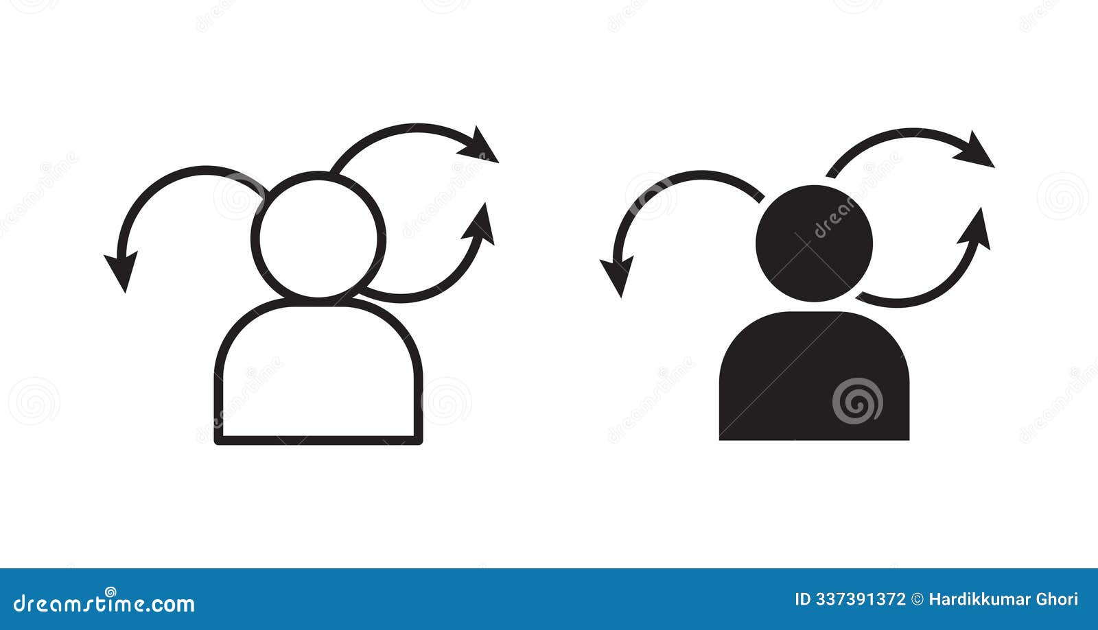 Scrum Master Thin Line Vector Icon Set Stock Illustration ...