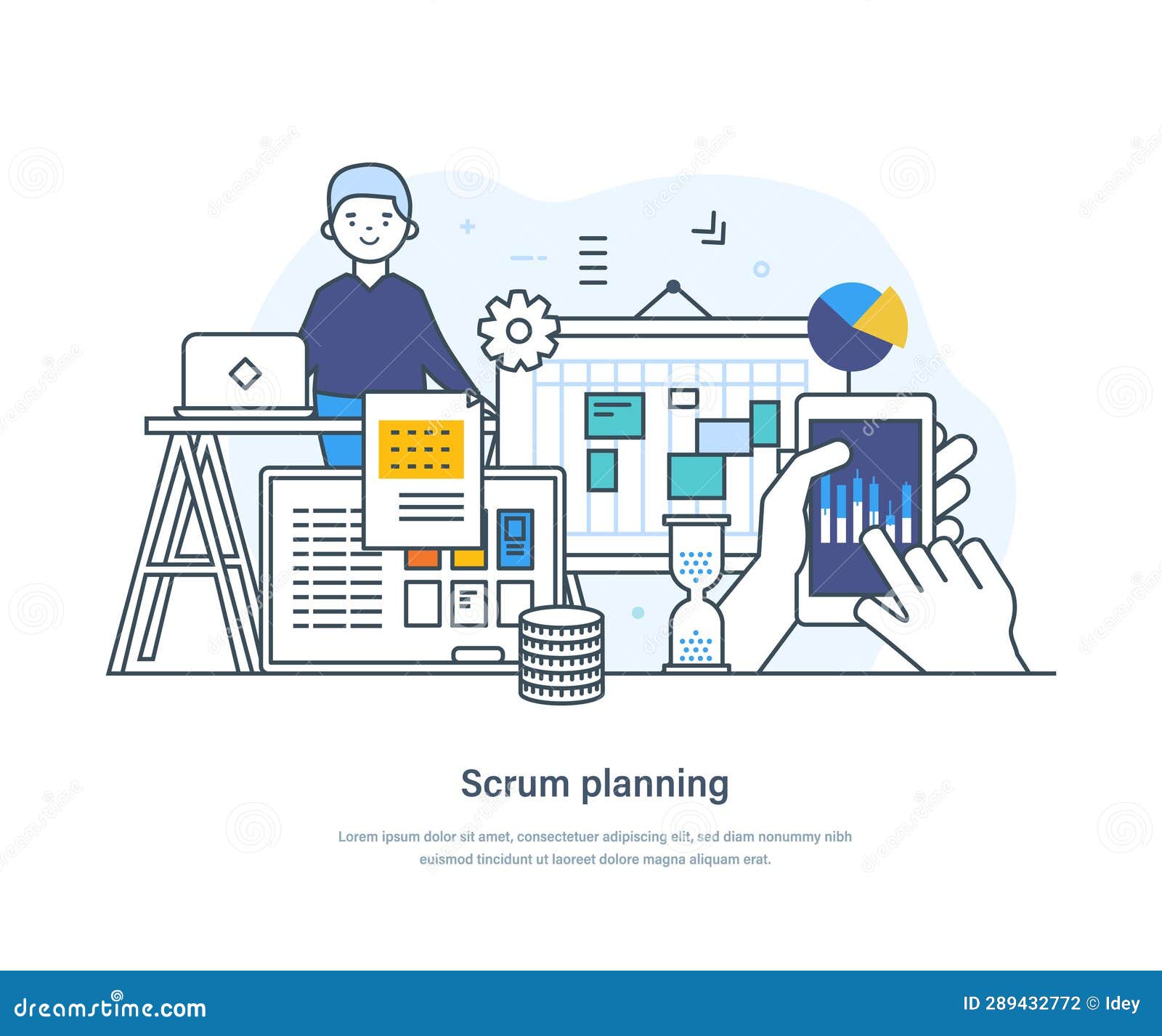 Scrum Planning Process Agile Development, Task Sprint Teamwork ...