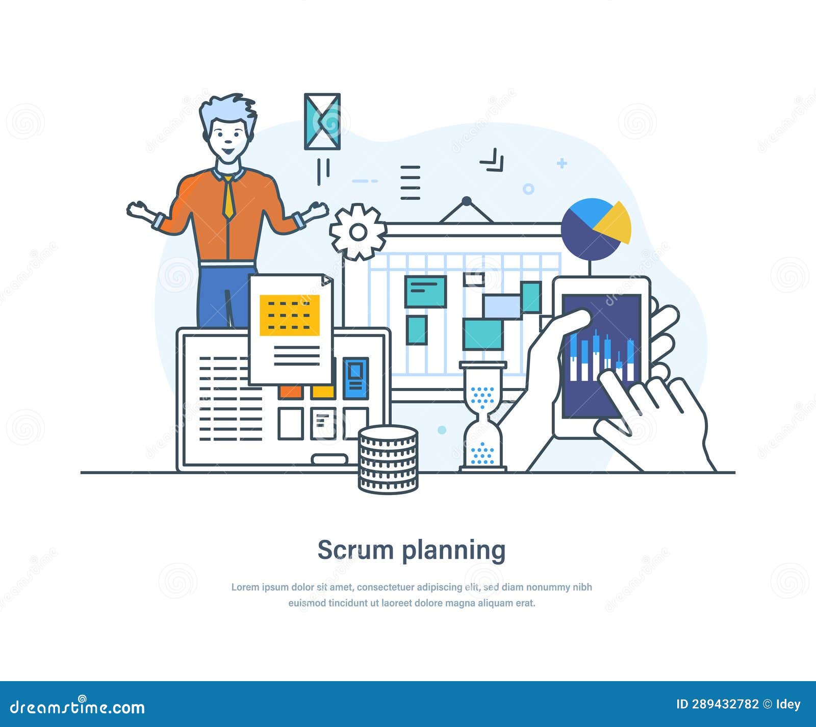Scrum Planning Process Agile Development, Task Sprint Teamwork ...
