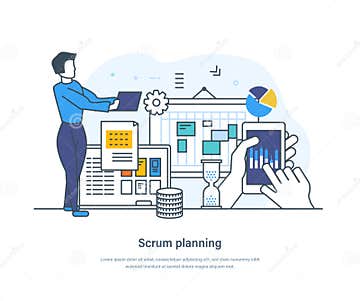 Scrum Planning Process Agile Development, Task Sprint Teamwork ...
