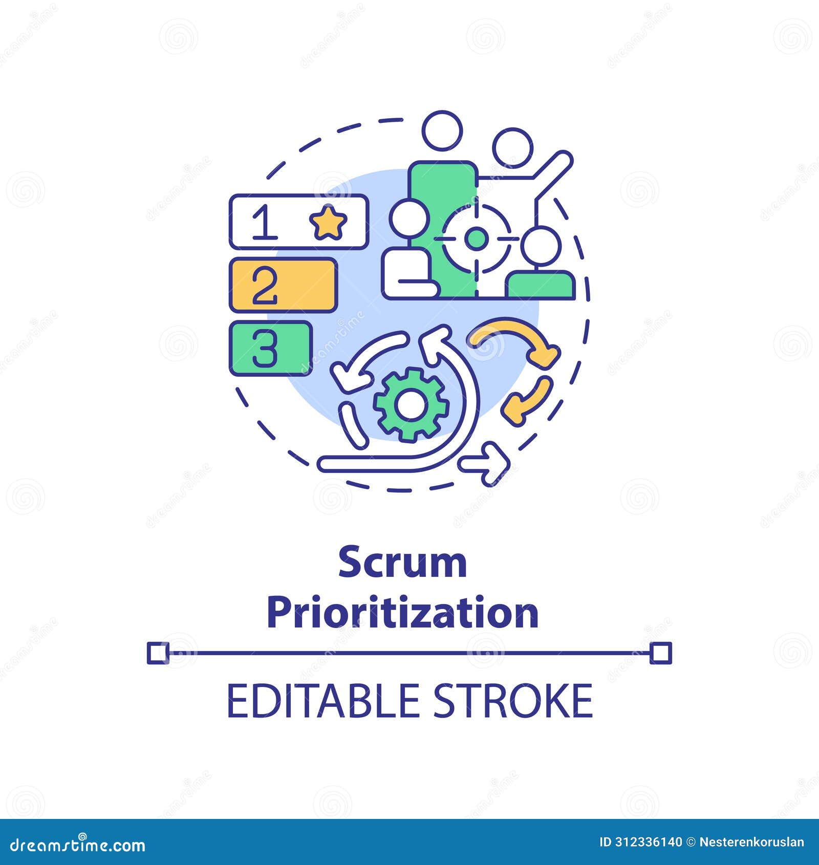 Scrum Prioritization Multi Color Concept Icon Stock Vector ...