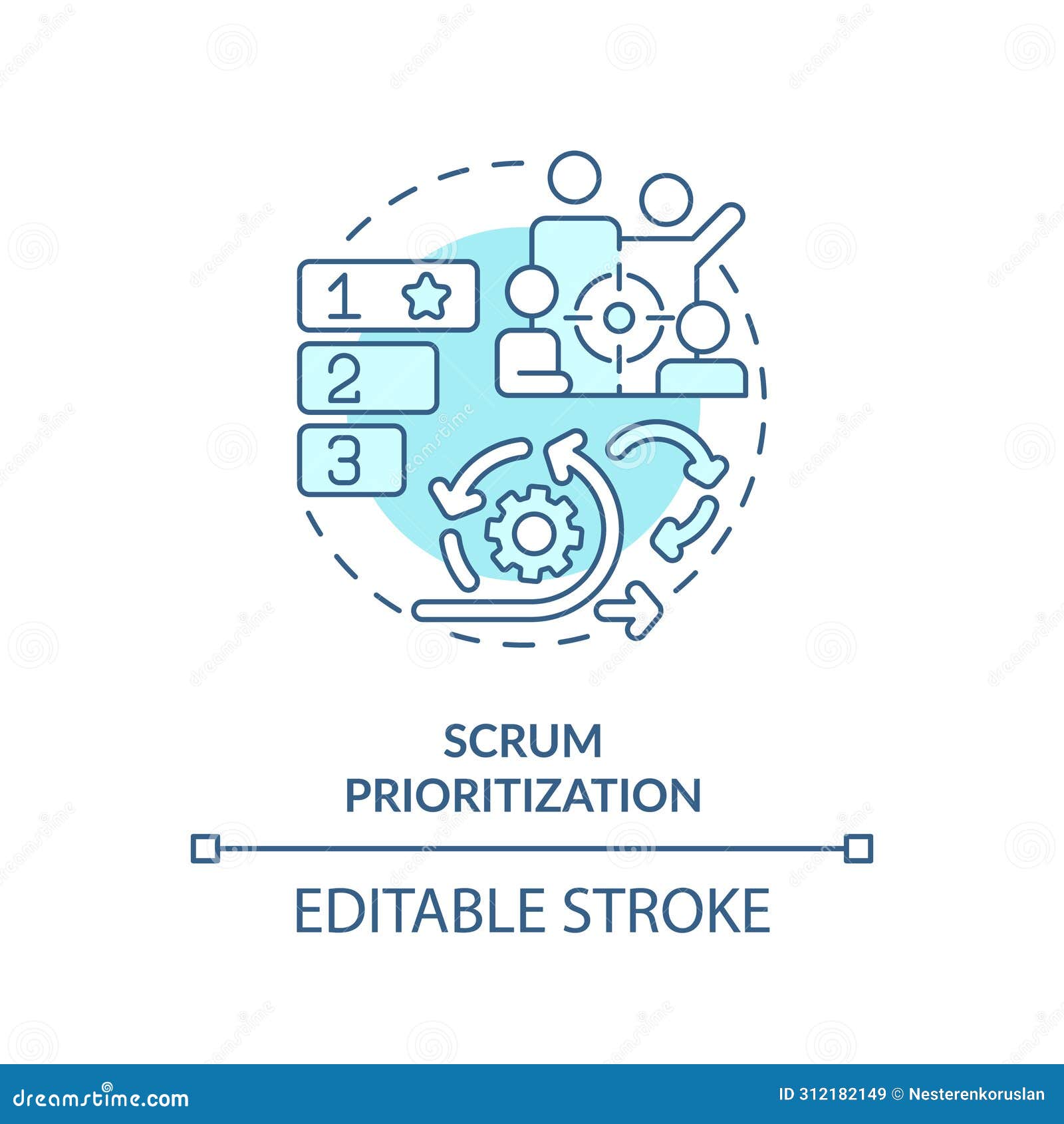 Scrum Prioritization Soft Blue Concept Icon Stock Vector - Illustration ...