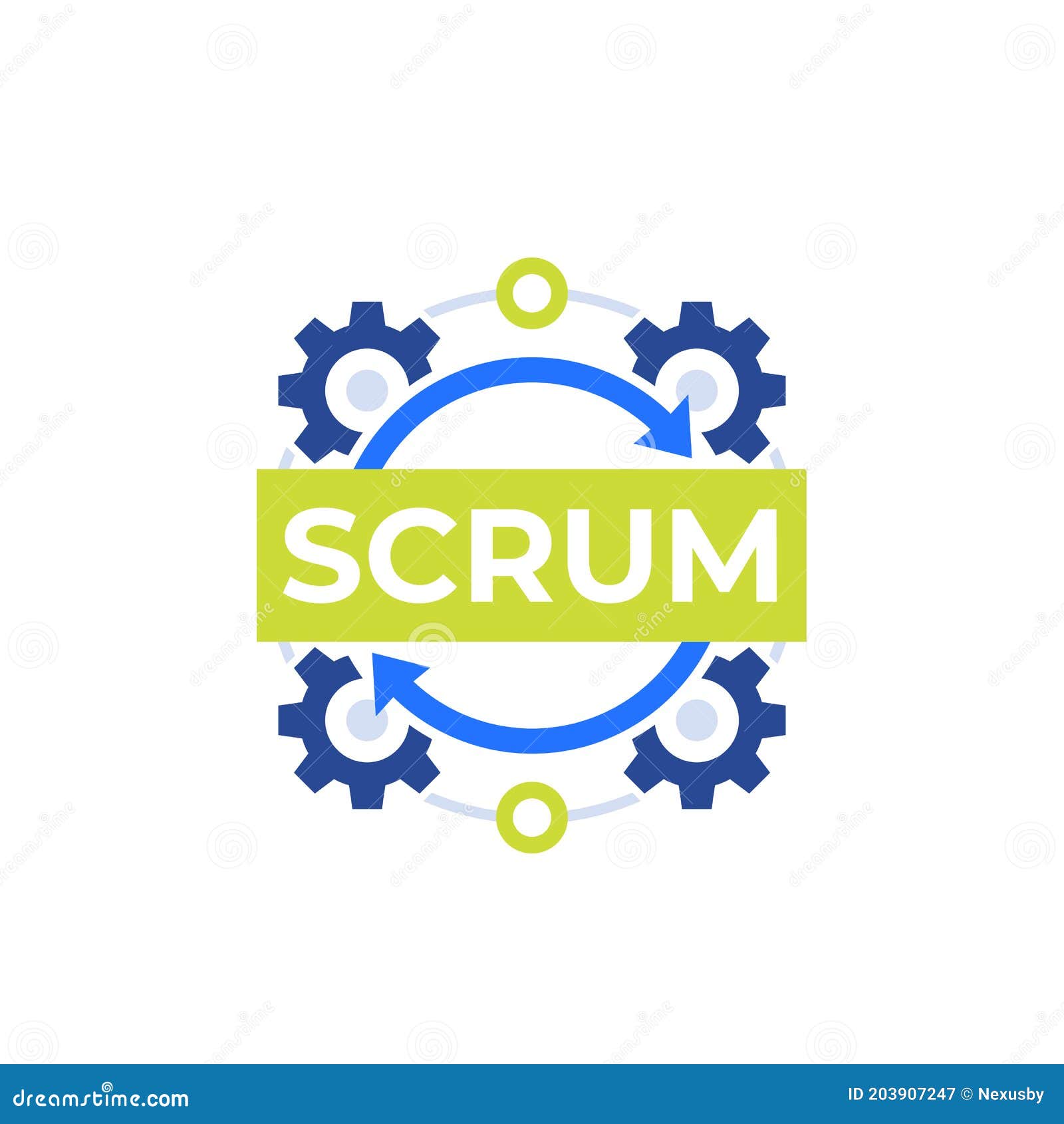 Scrum Process, Development Methodology Vector Icon Stock Vector ...