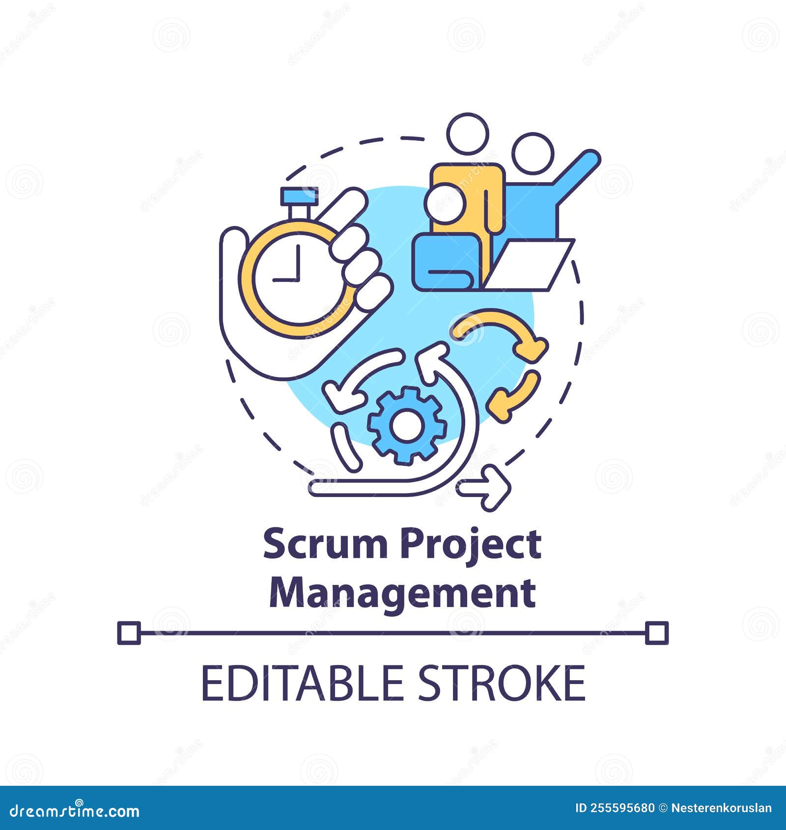 Scrum Project Management Concept Icon Stock Vector - Illustration of ...