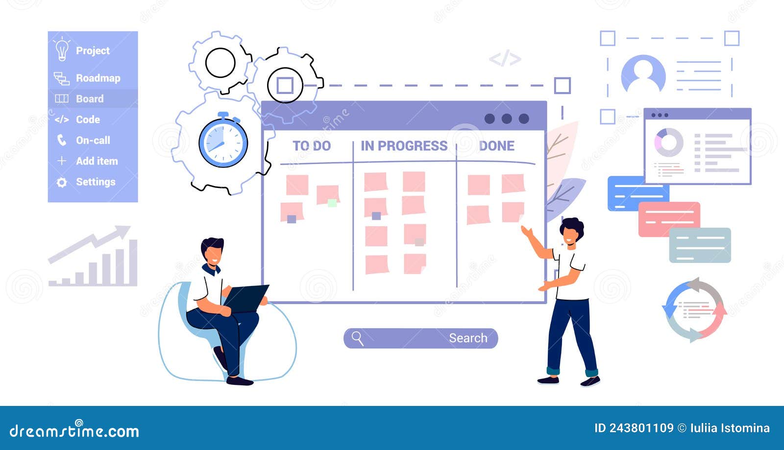 Scrum Task Board Agile Organizer Analyzing Process of Software ...