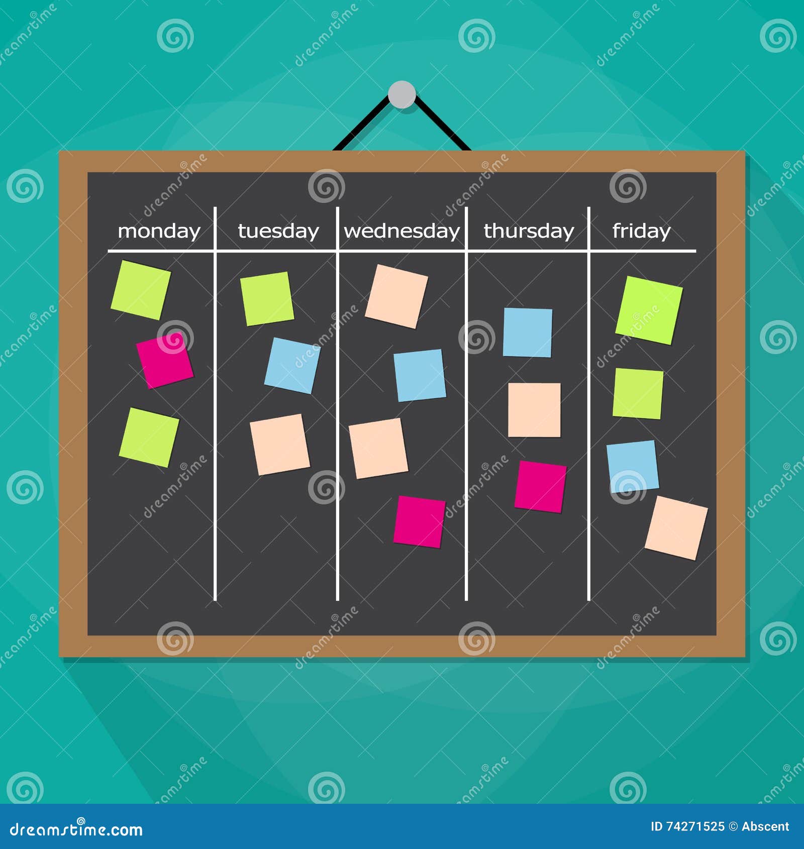 Scrum Task Board Cartoon Vector | CartoonDealer.com #70979307