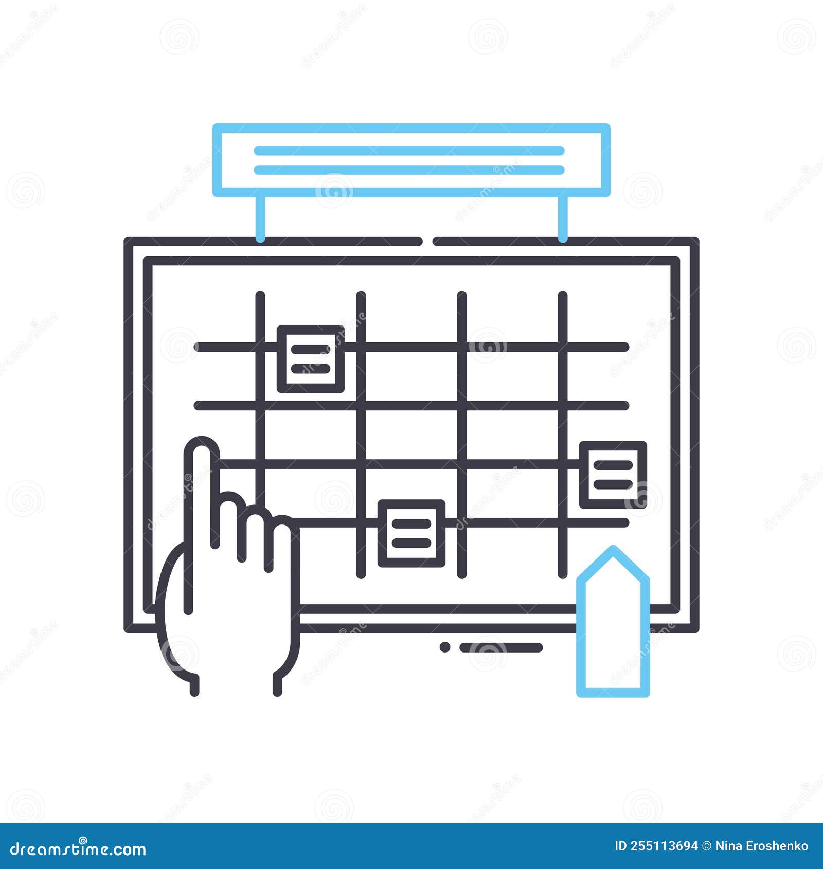 Scrum Task Board Line Icon Outline Symbol Vector Illustration