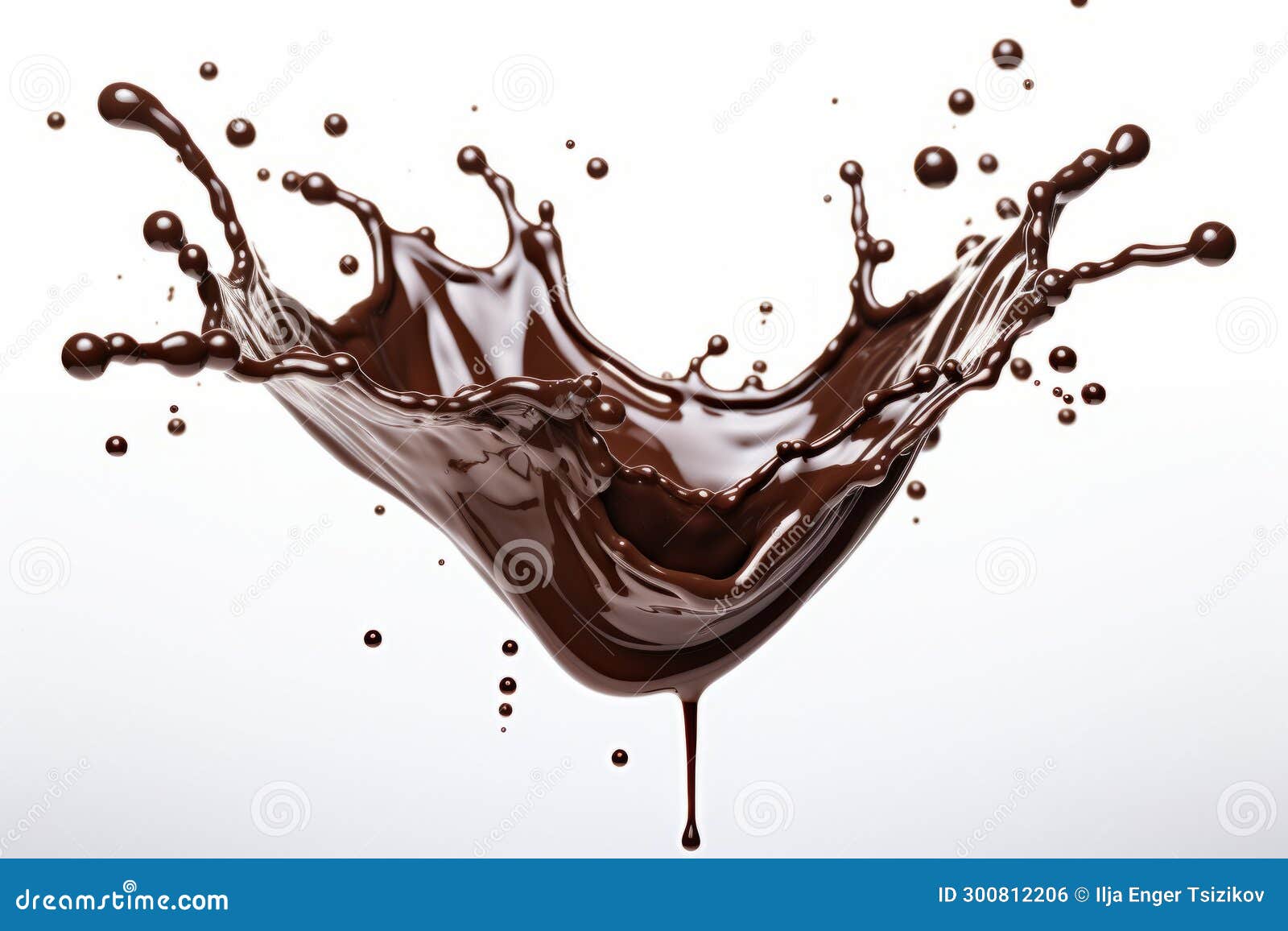 Scrumptious Chocolate Splash Floating In Mid Air, Isolated On A ...