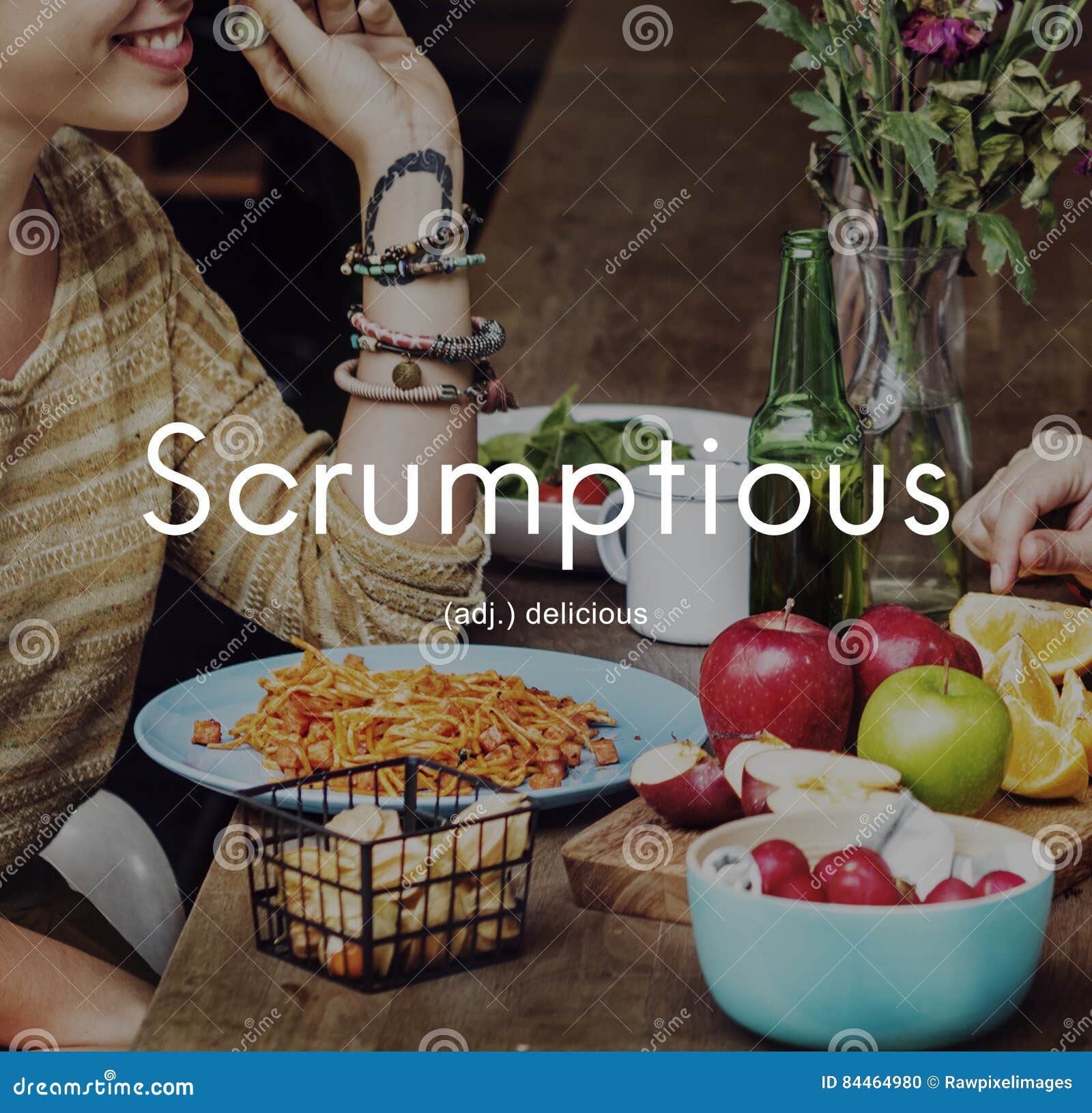 Scrumptious Delicious Appetizing Food Graphic Concept Stock Photo ...