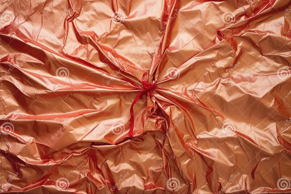 Scrunched Up Metallic Gift Wrap Under Low Light Stock Photo - Image of ...