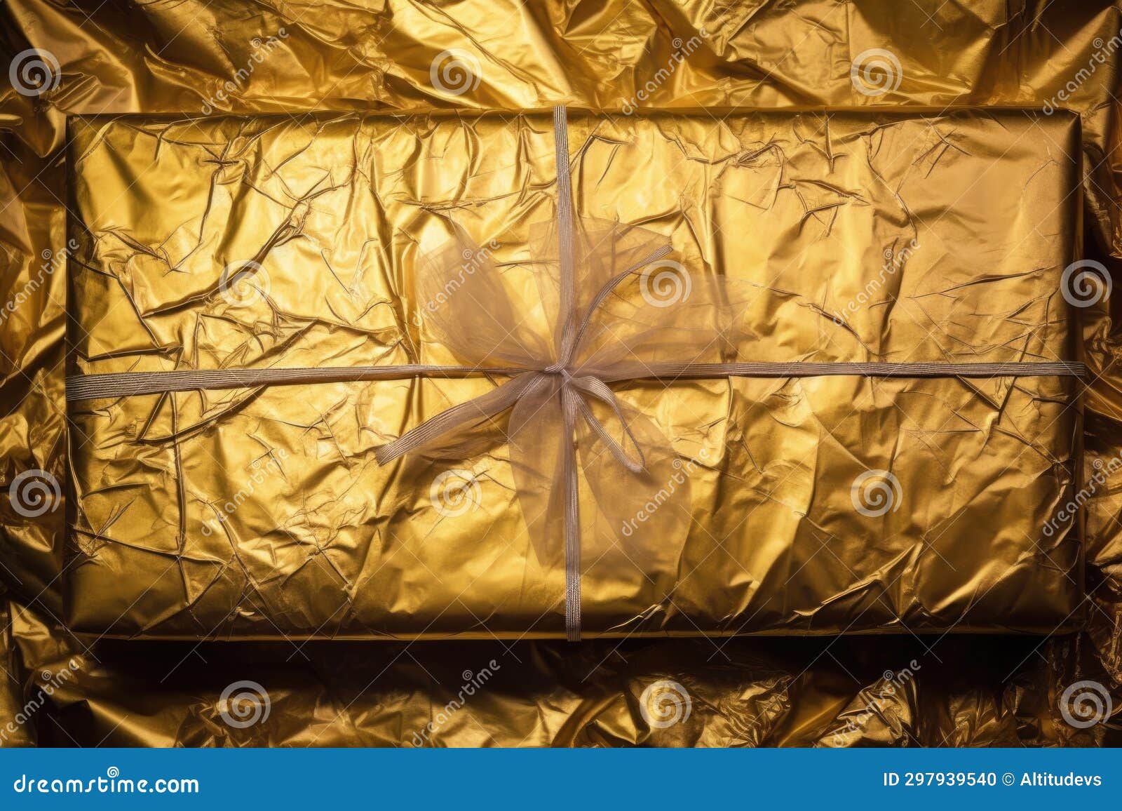 Scrunched Up Metallic Gift Wrap Under Low Light Stock Photo - Image of ...