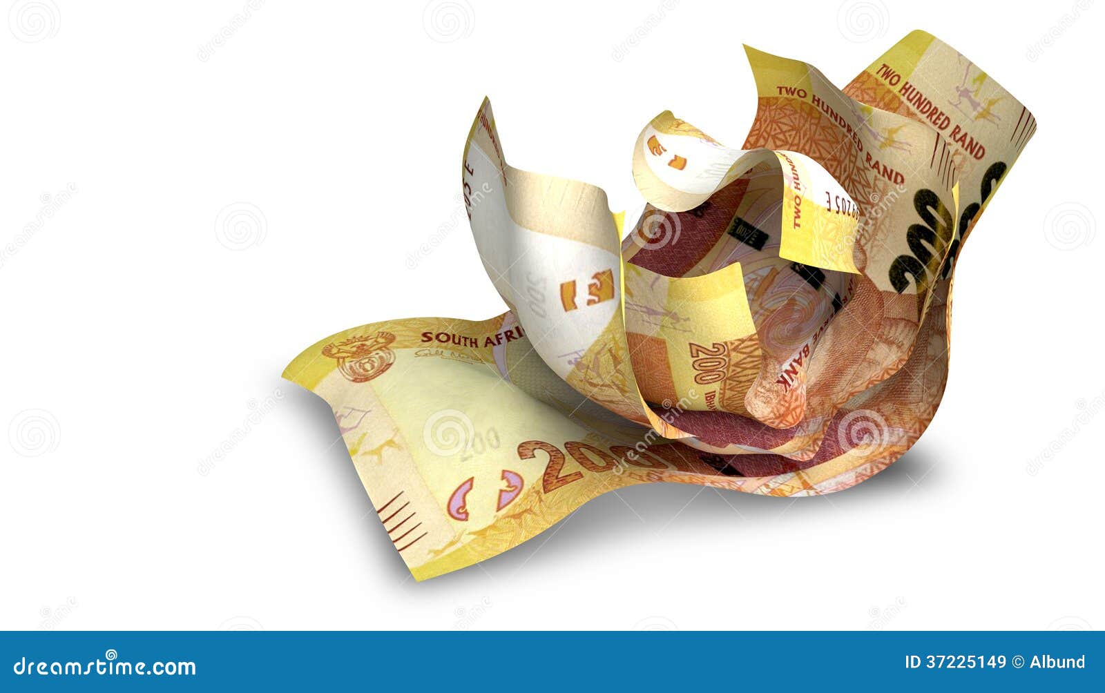 Scrunched Up South African Rand Notes Stock Image - Image of savings ...