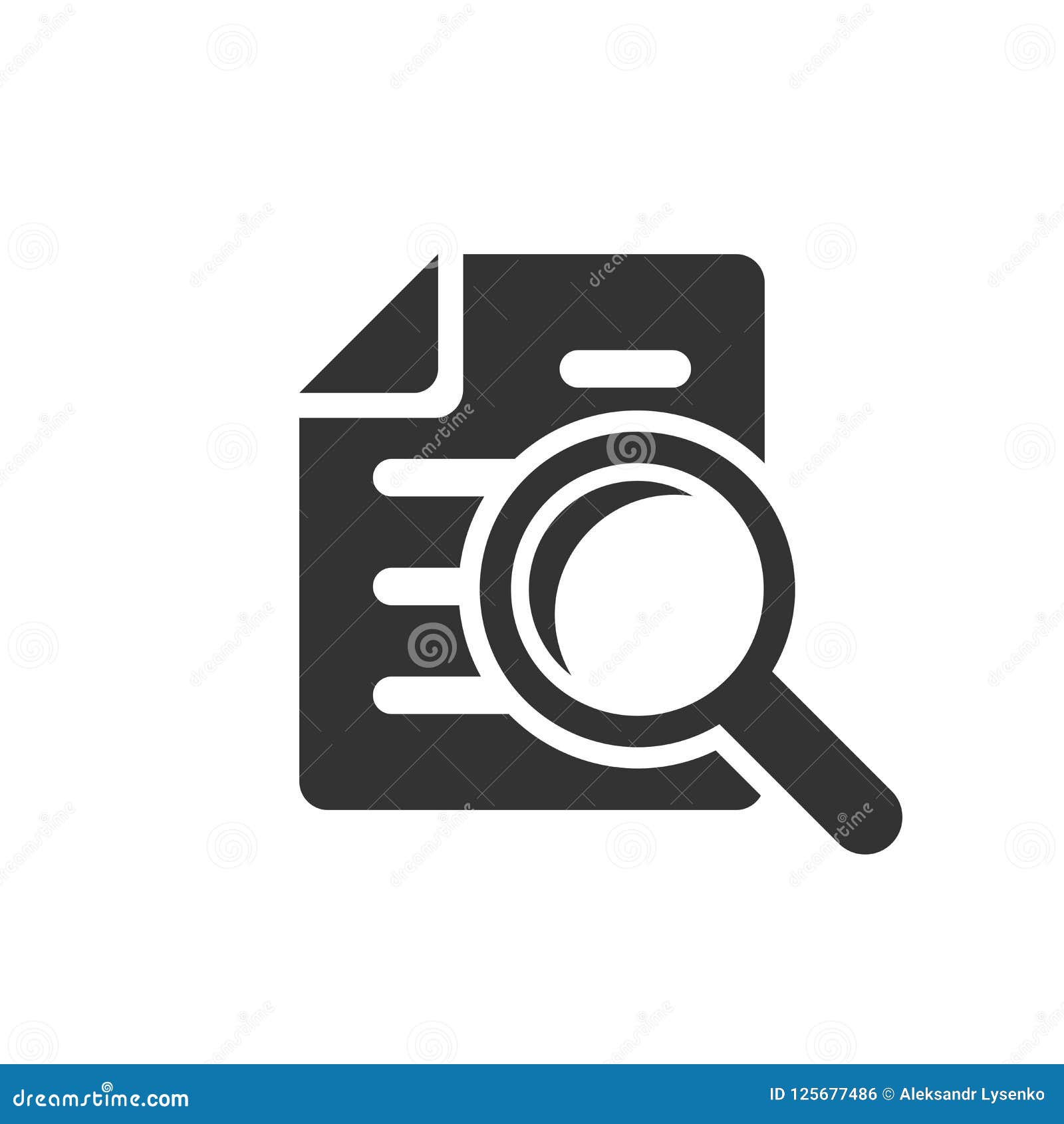 Scrutiny Document Plan Icon in Flat Style. Review Statement Vector ... Scrutiny Document Plan Icon in Flat Style. Review Statement Vector ...