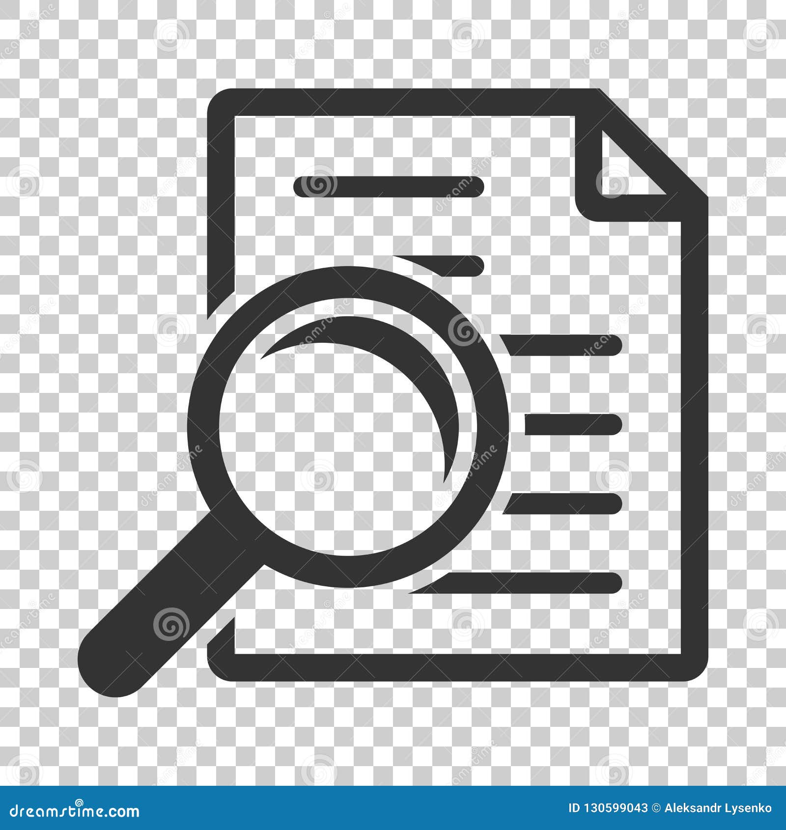 Scrutiny Document Plan Icon in Flat Style. Review Statement Vector ...