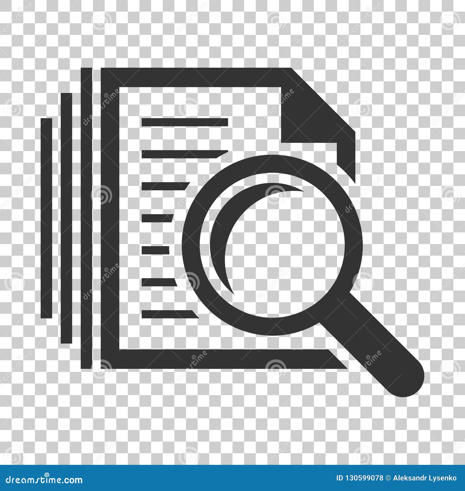 Scrutiny Document Plan Icon in Flat Style. Review Statement Vector ...