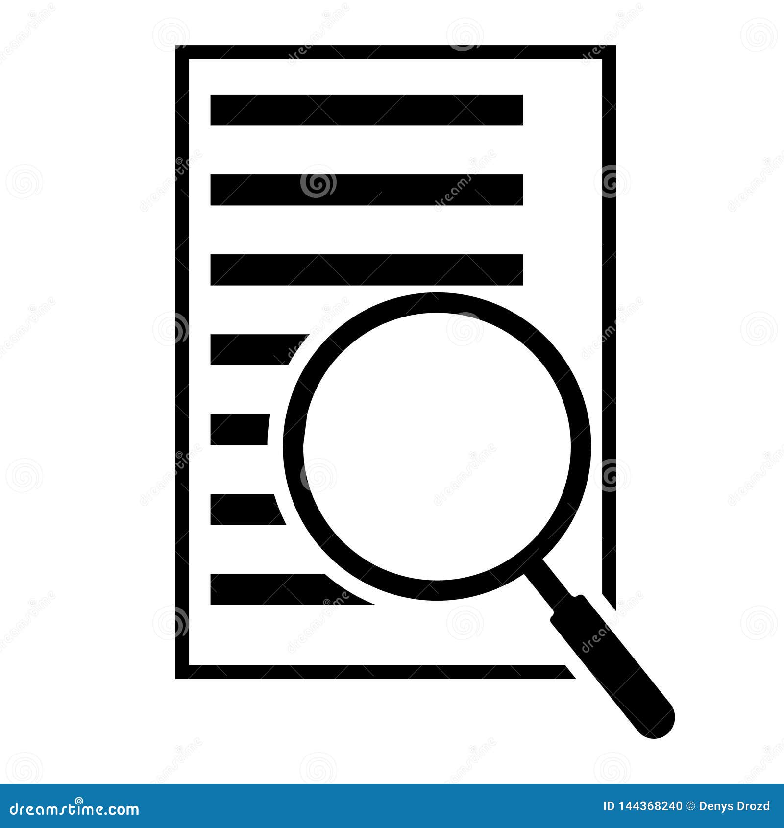 Scrutiny Document Plan Icon in Flat Style. Review Statement Vector ...