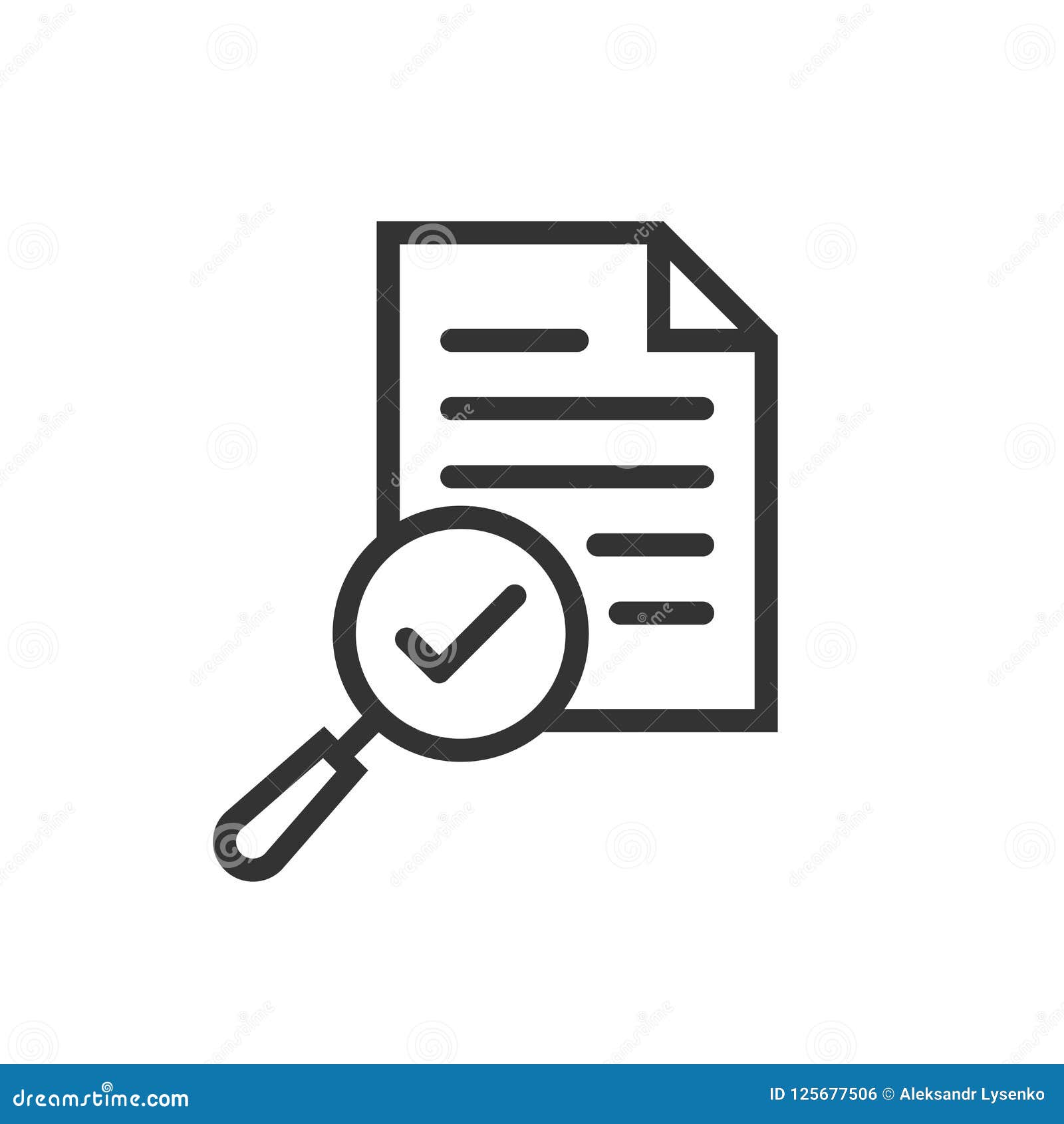 Scrutiny Document Plan Icon in Flat Style. Review Statement Vector ...