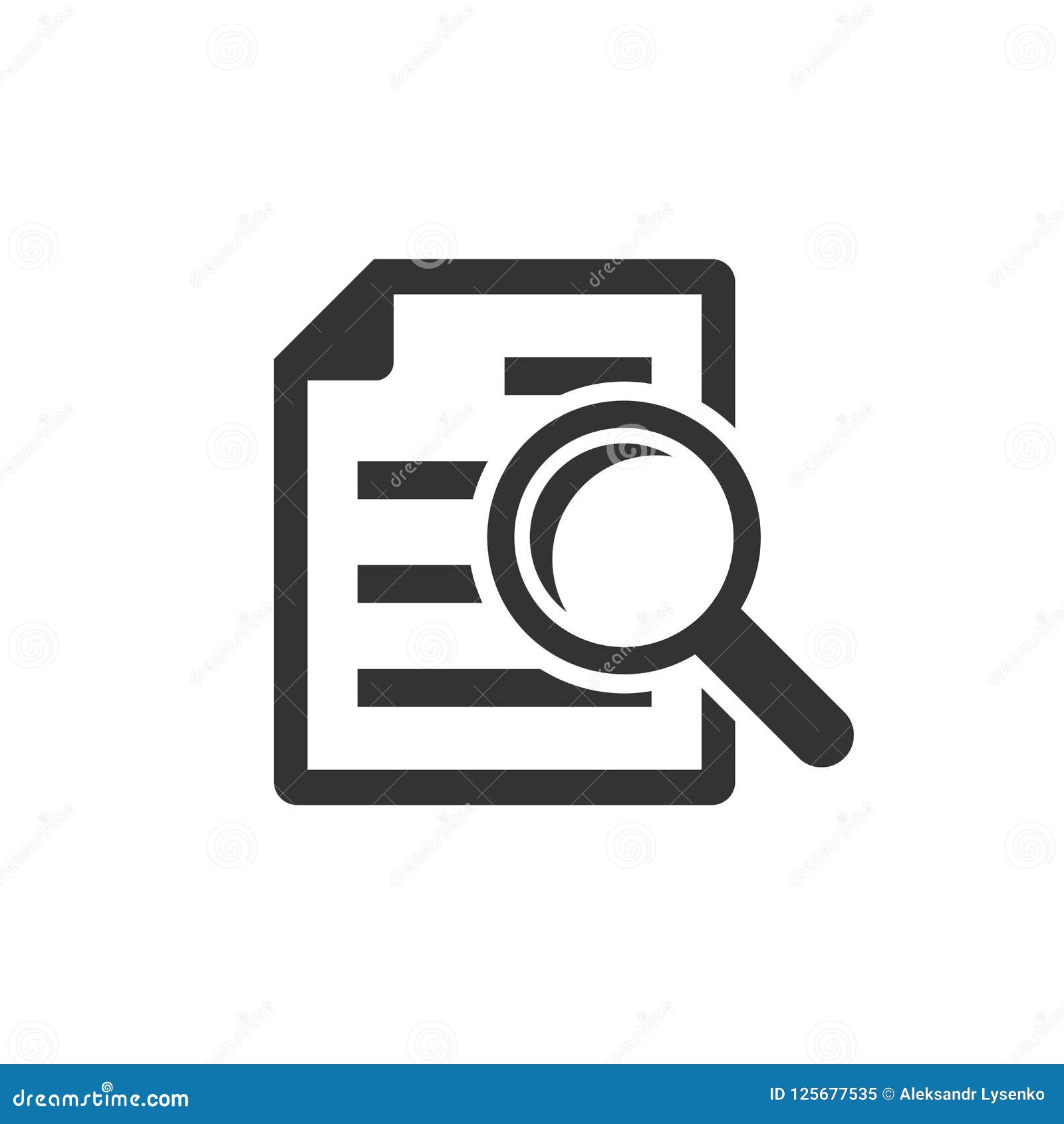 Scrutiny Document Plan Icon in Flat Style. Review Statement Vector ...